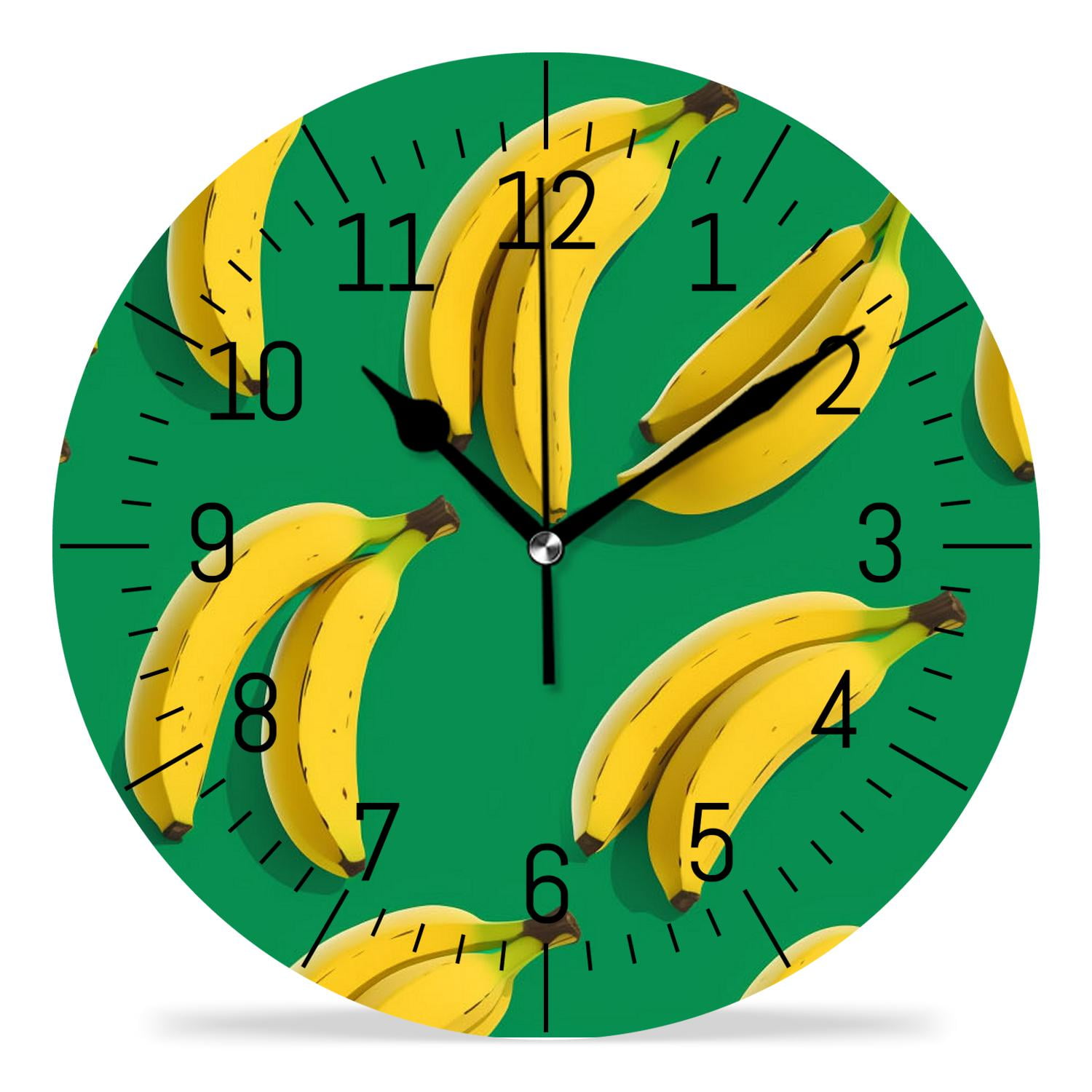 ATEDEANEI 12" Wall Clock Battery Operated Silent Non Ticking Hand Drawn ...