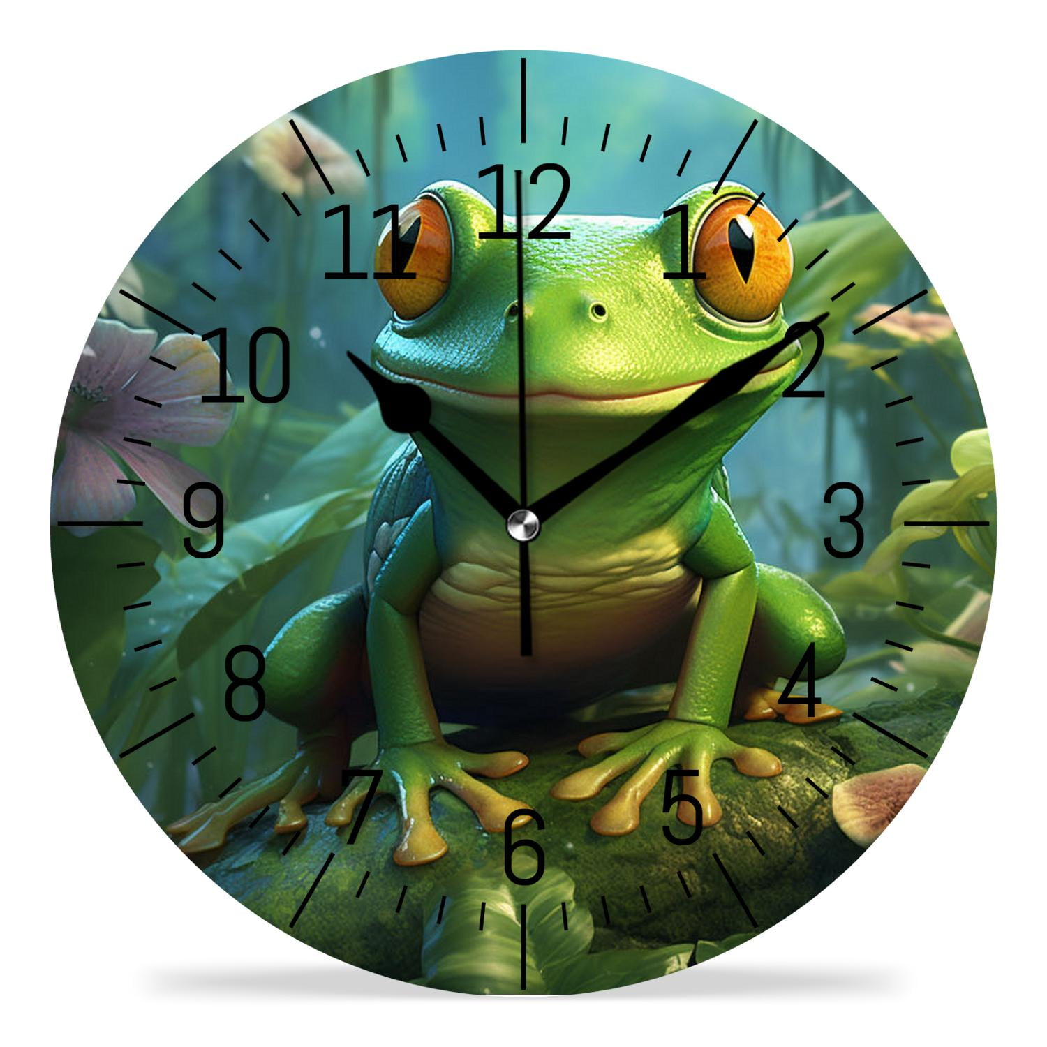 ATEDEANEI 12" Wall Clock Battery Operated Silent Non Ticking Laughing ...