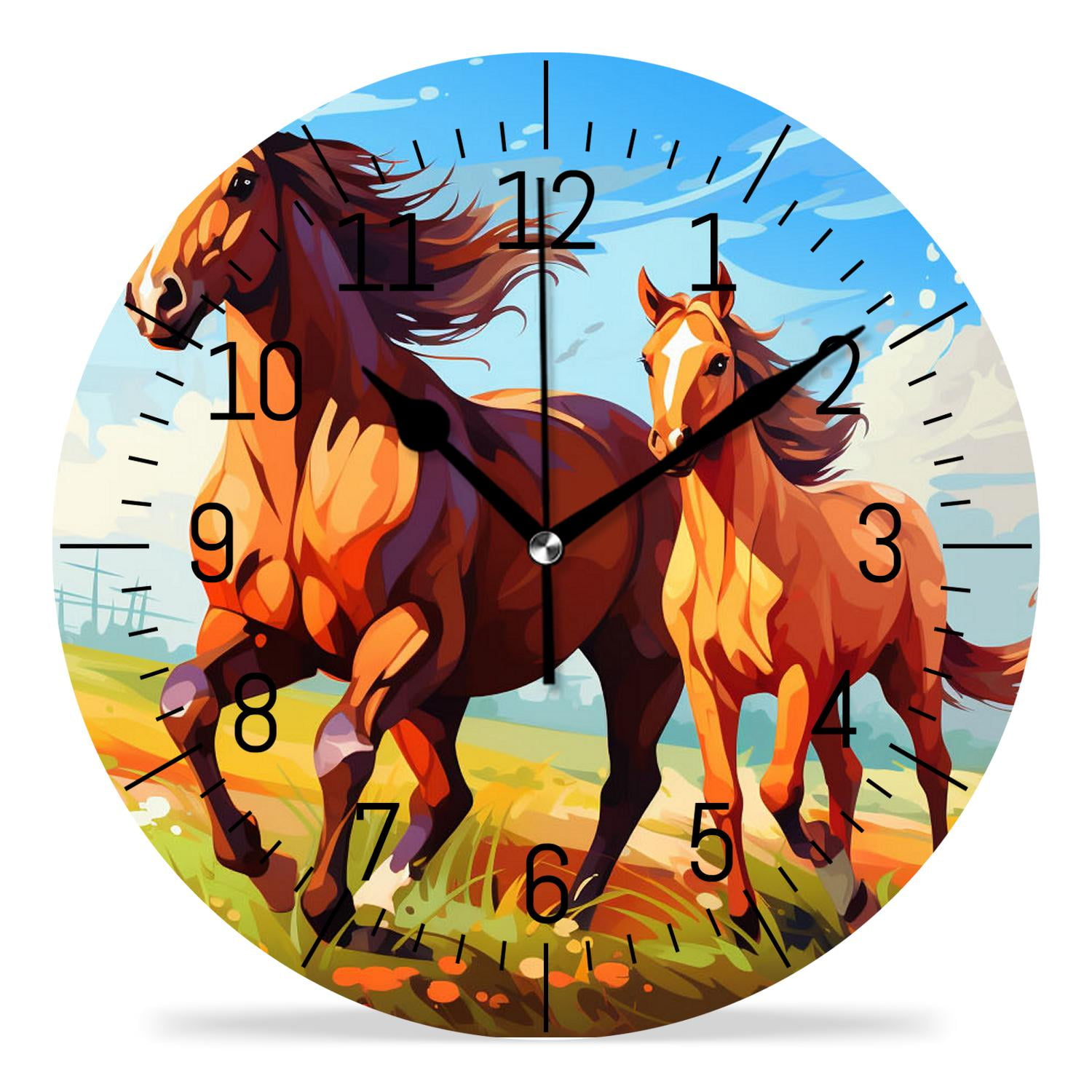ATEDEANEI 12" Wall Clock Battery Operated Silent Non Ticking Mare ...