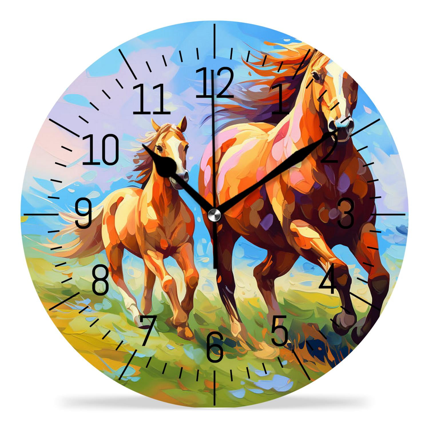 ATEDEANEI 12" Wall Clock Battery Operated Silent Non Ticking Mare ...