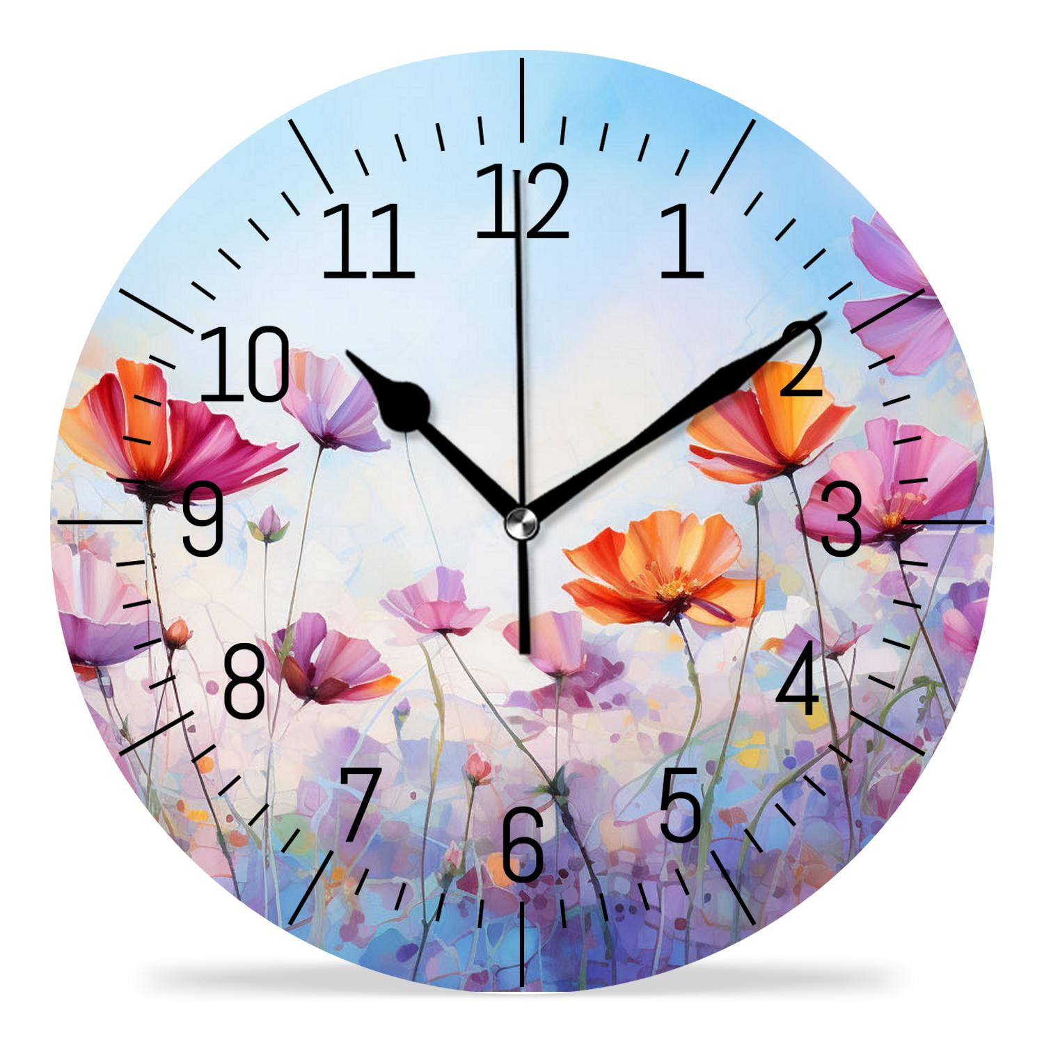 ATEDEANEI 12" Wall Clock Battery Operated Silent Non Ticking Oil ...