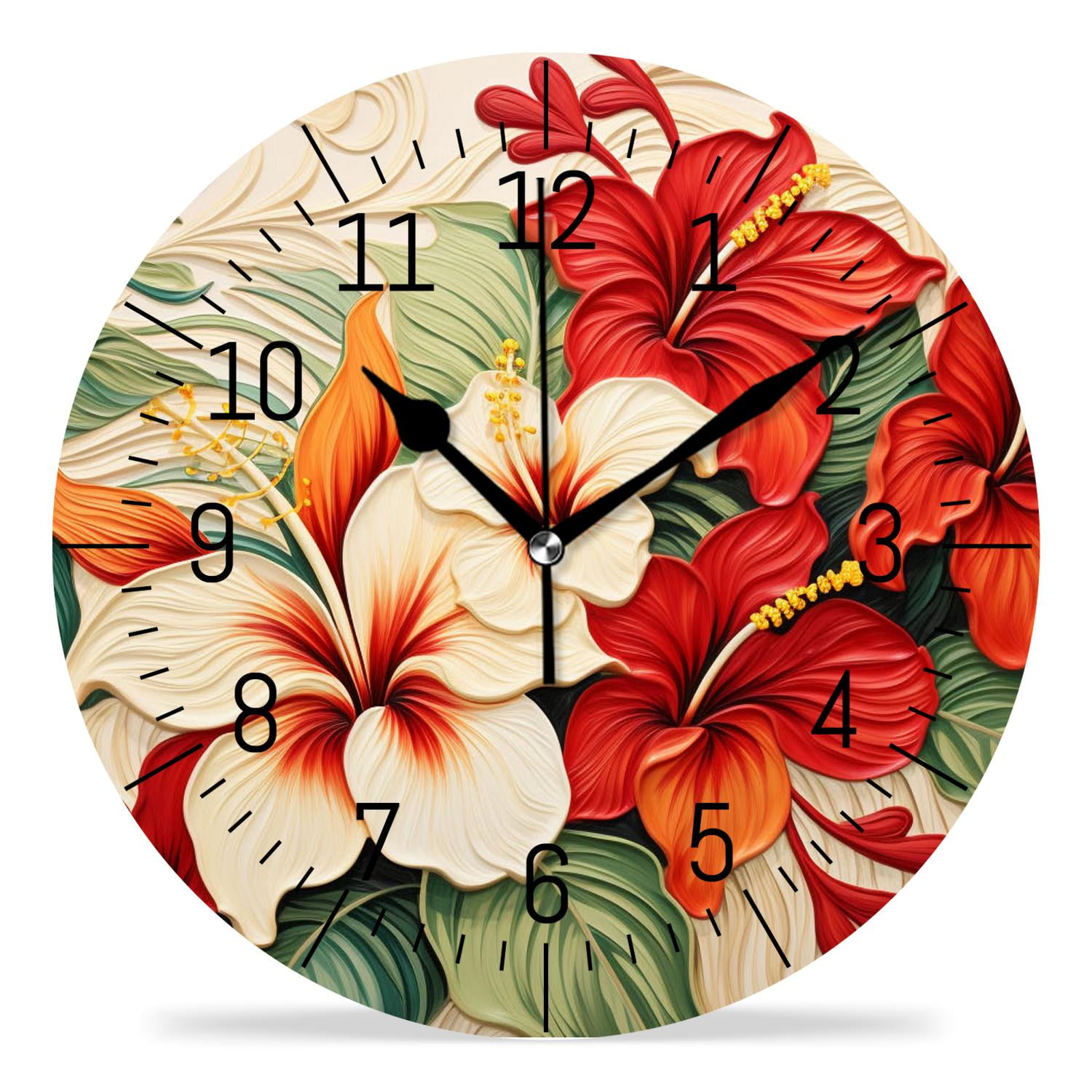 ATEDEANEI 12" Wall Clock Battery Operated Silent Non Ticking Retro ...