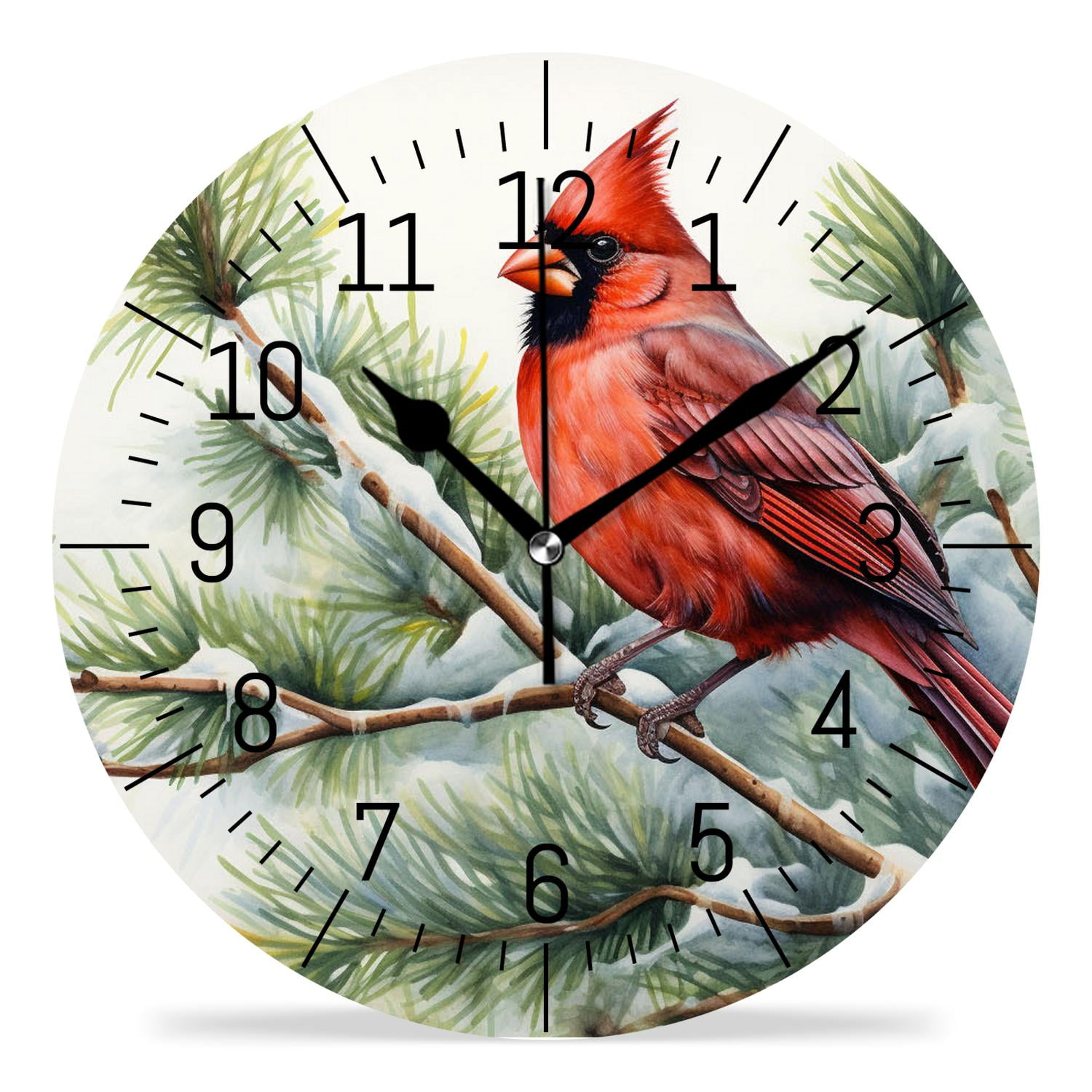 ATEDEANEI 12" Wall Clock Battery Operated Silent Non Ticking Winter ...