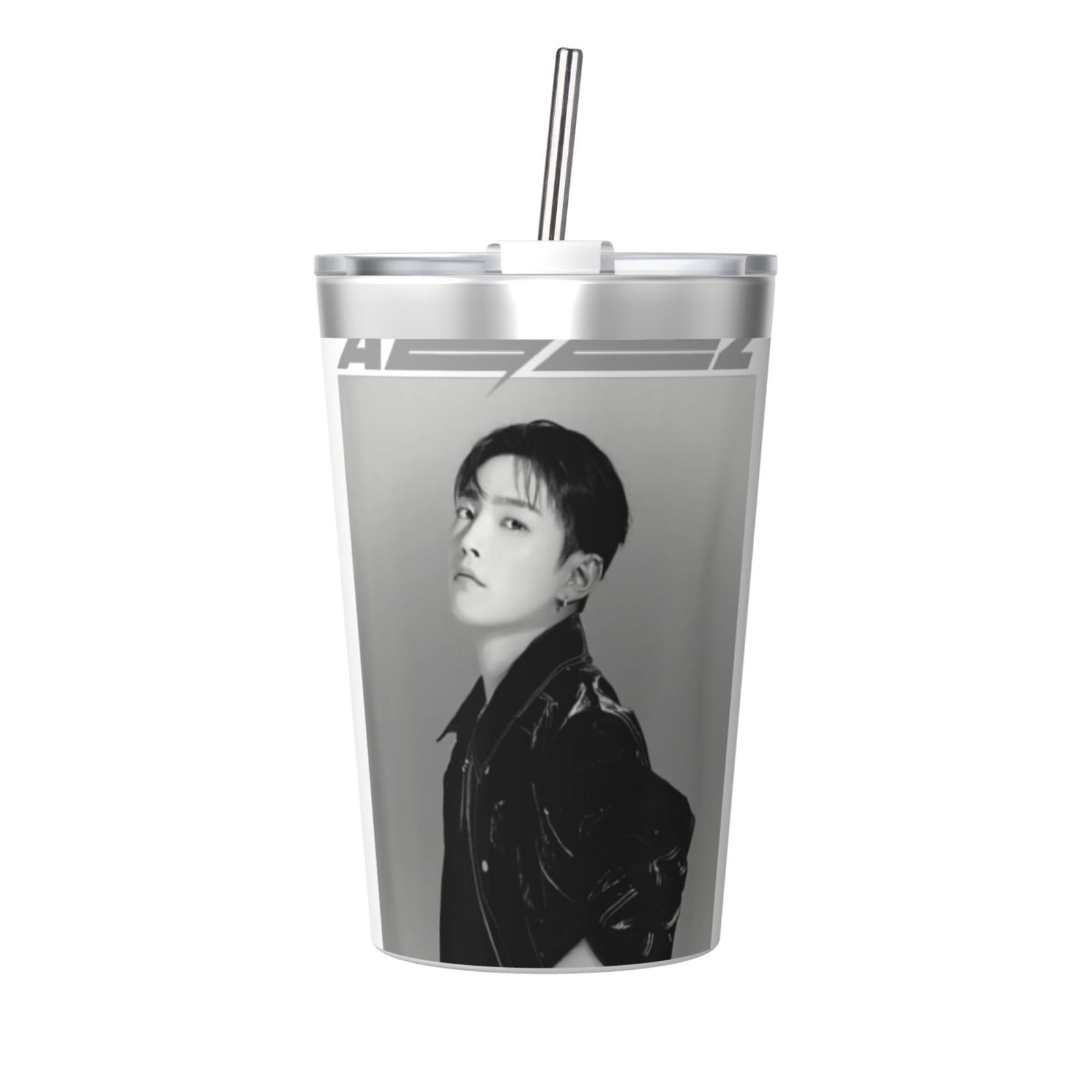 ATEEZ Coffee Insulated Tumbler Mug Straw Cup Insulated Kettle Mug Cup ...