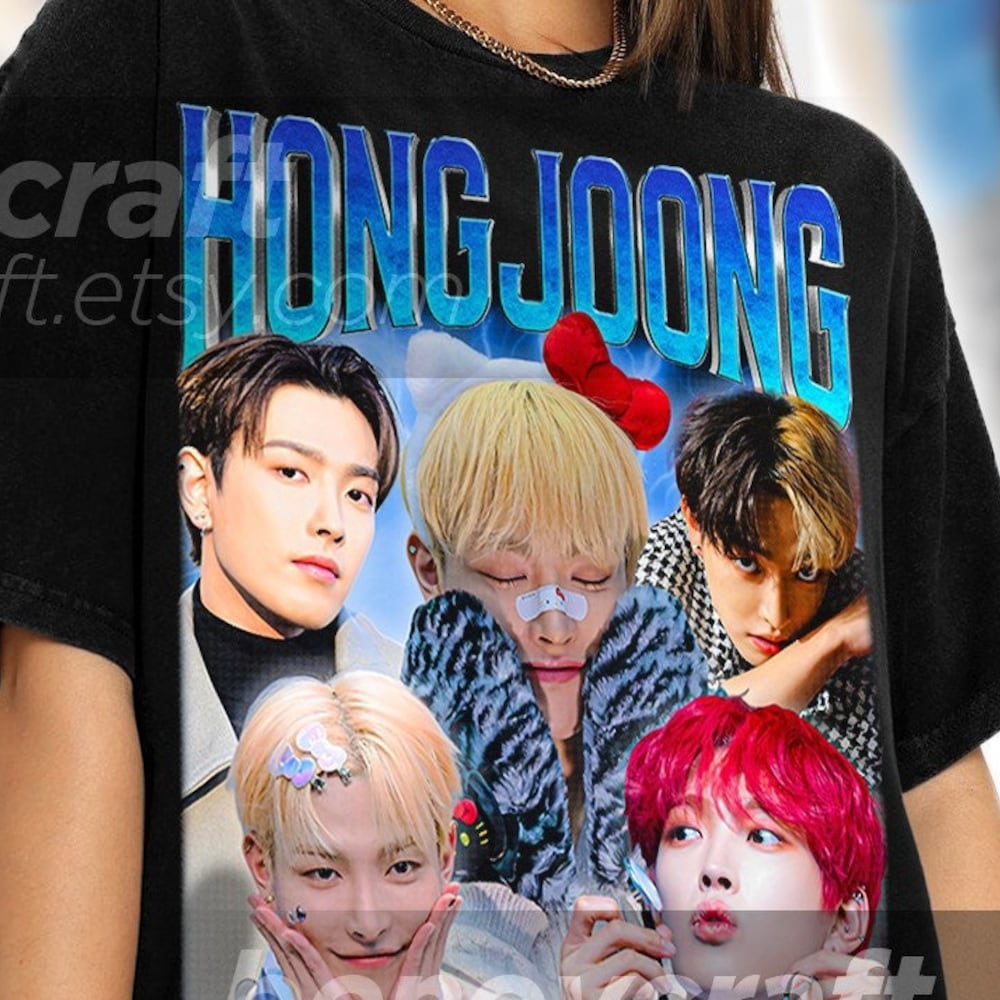 ATEEZ Hongjoong Retro 90s Bootleg T-shirt, ATEEZ Shirt, KPOP T-shirt ...