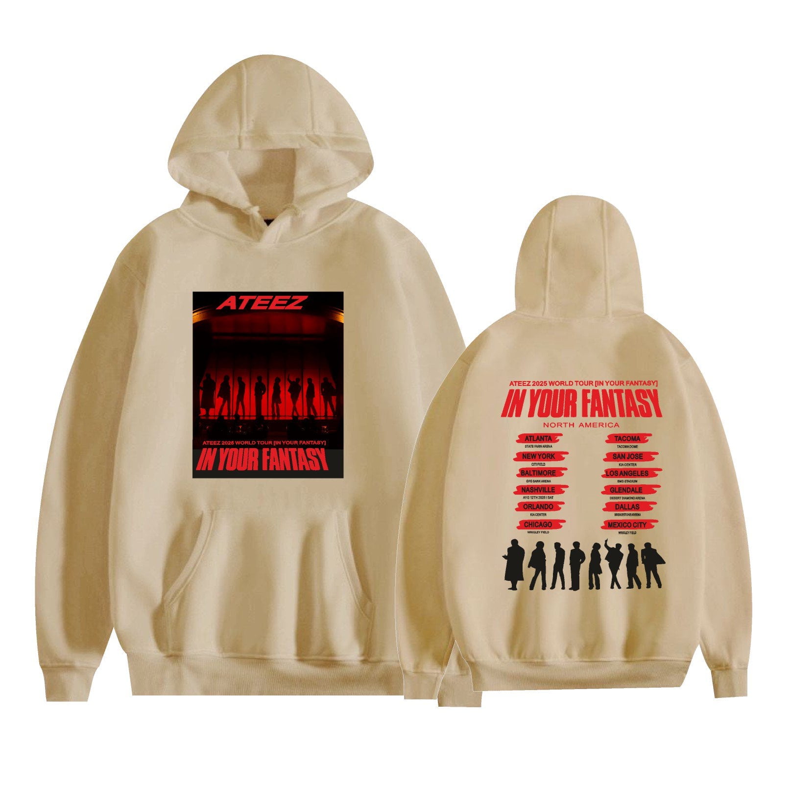 ATEEZ Tour Merch Unisex Oversized Fleece Hoodie - Graphic Print ...