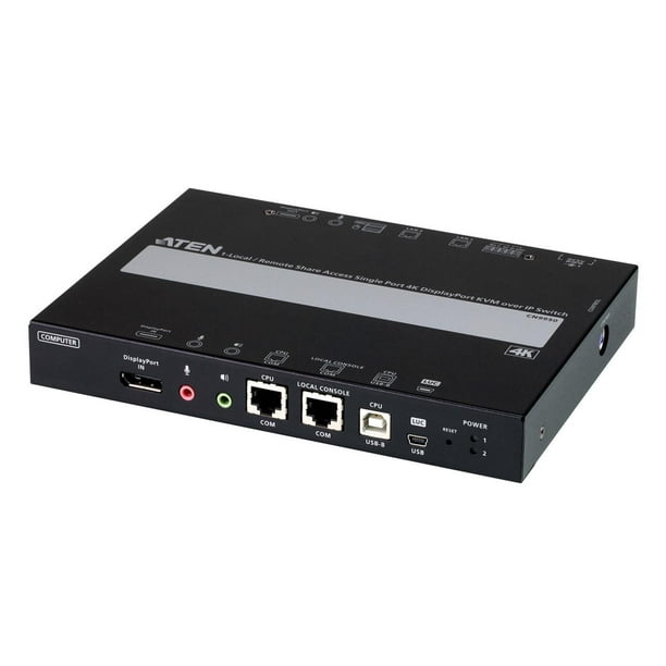 ATEN 1-Local/Remote Share Access Single Port 4K DisplayPort KVM over IP ...