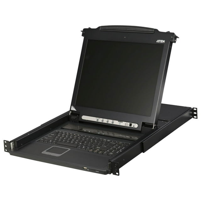 ATEN CL5708M 17" LCD 8 Port PS2/USB Combo KVM with Peripheral Sharing ...
