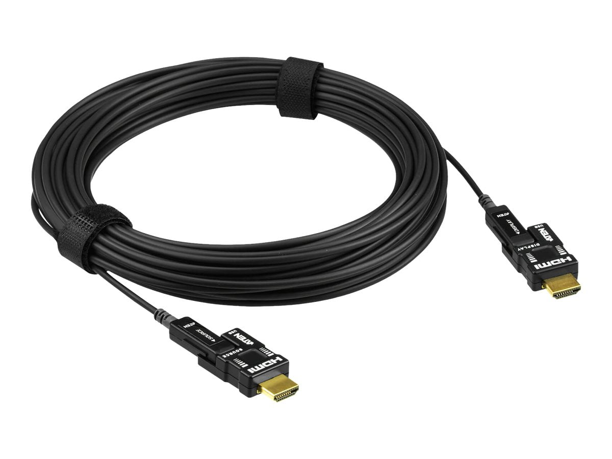 ATEN TECHNOLOGIES 100Ft True 4K Hdmi 2.0 Plenum Active Optical Cable ...