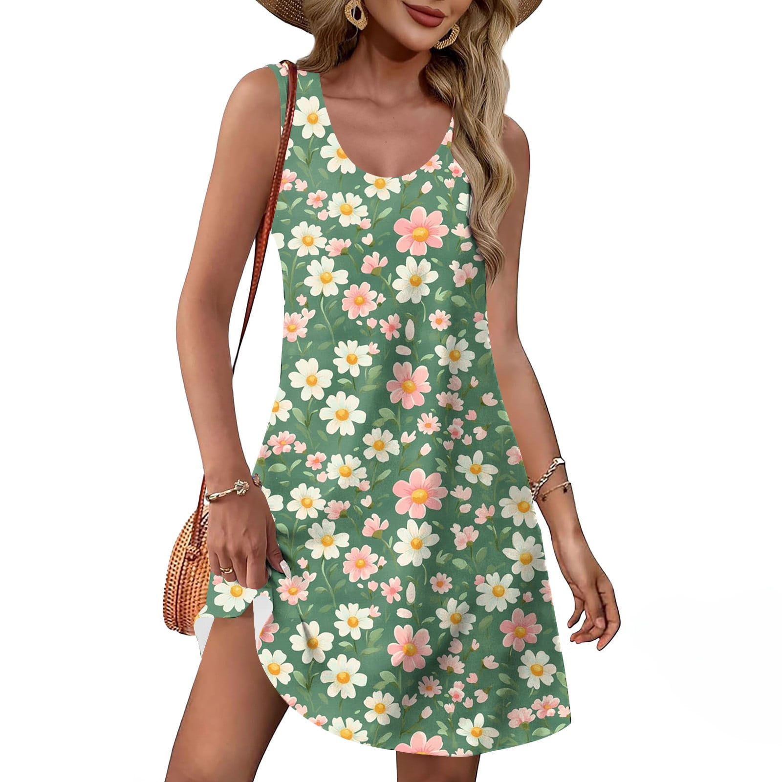 ATENAR Dresses for Women Comfort Fit Printed Ladies Dresses Lightweight ...