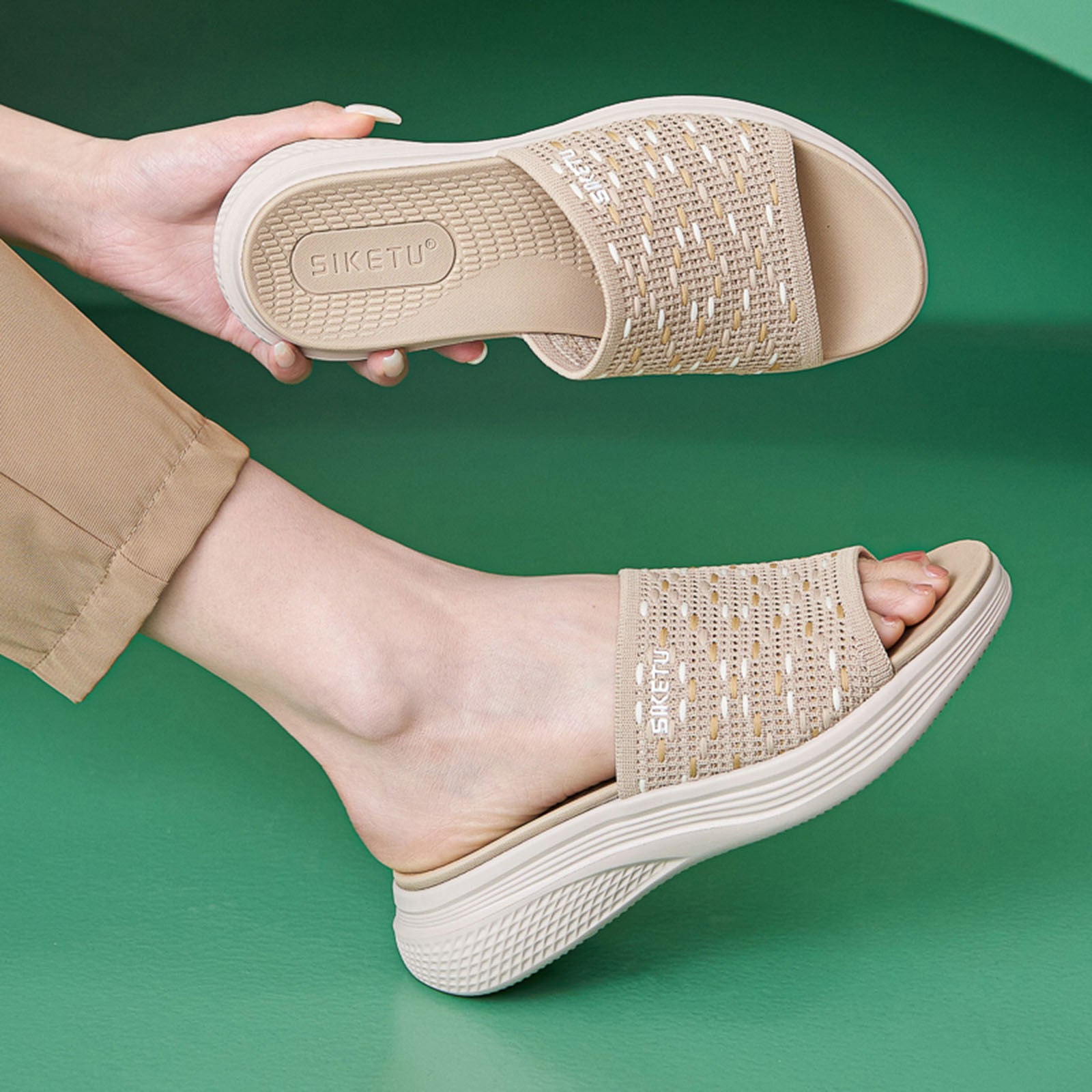 ATENAR Slippers for Women Fuzzy Slip On Womens Shoes indoor and Outdoor ...
