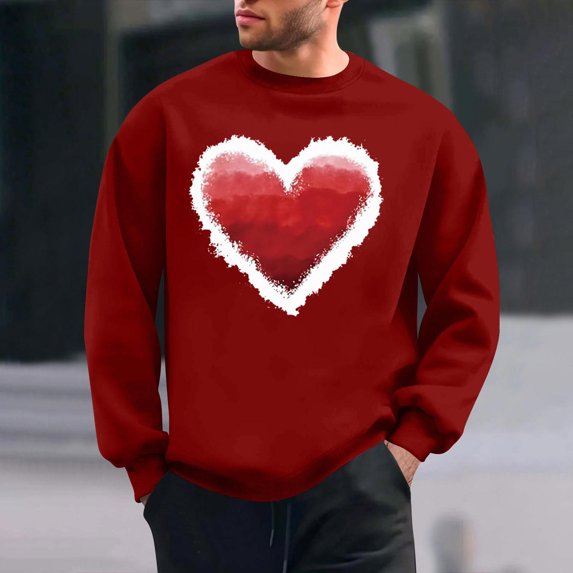 ATENAR Sweatshirts for Men Soft Crewneck Sweatshirt Spring Valentines ...