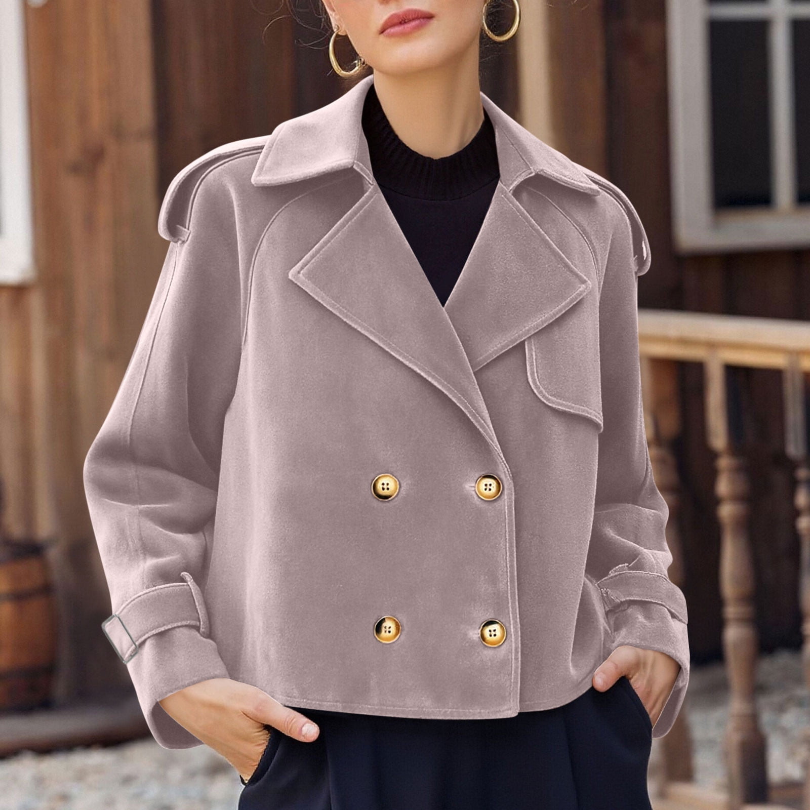 ATENAR Womens Suede Jacket Womens Jackets Casual Cardian Lightweight ...