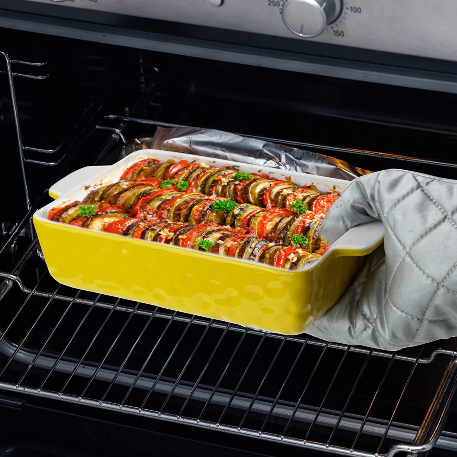 ATENOW 3 Pack Baking Dish Set for Oven, Rectangular Baking Pan with Handles, 12"/9"/7" Baking ...