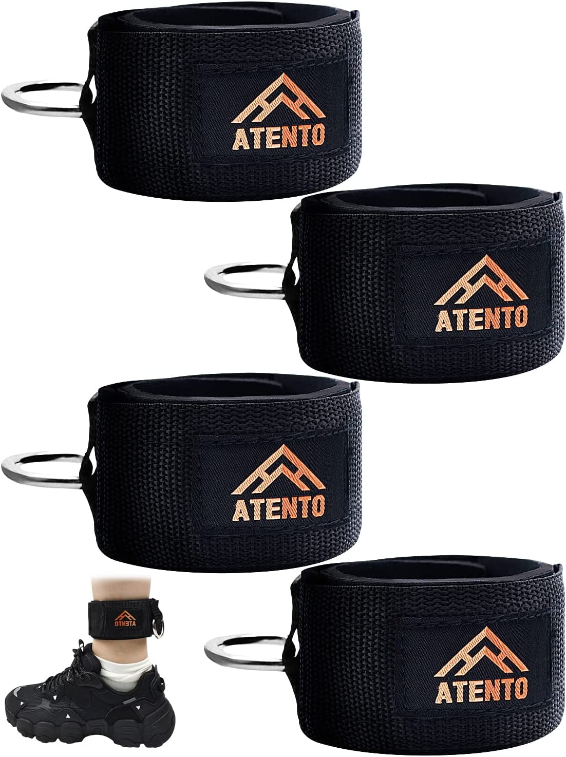 ATENTO Gym Ankle Strap for Cable Machine, Padded Wrist Cuffs ...