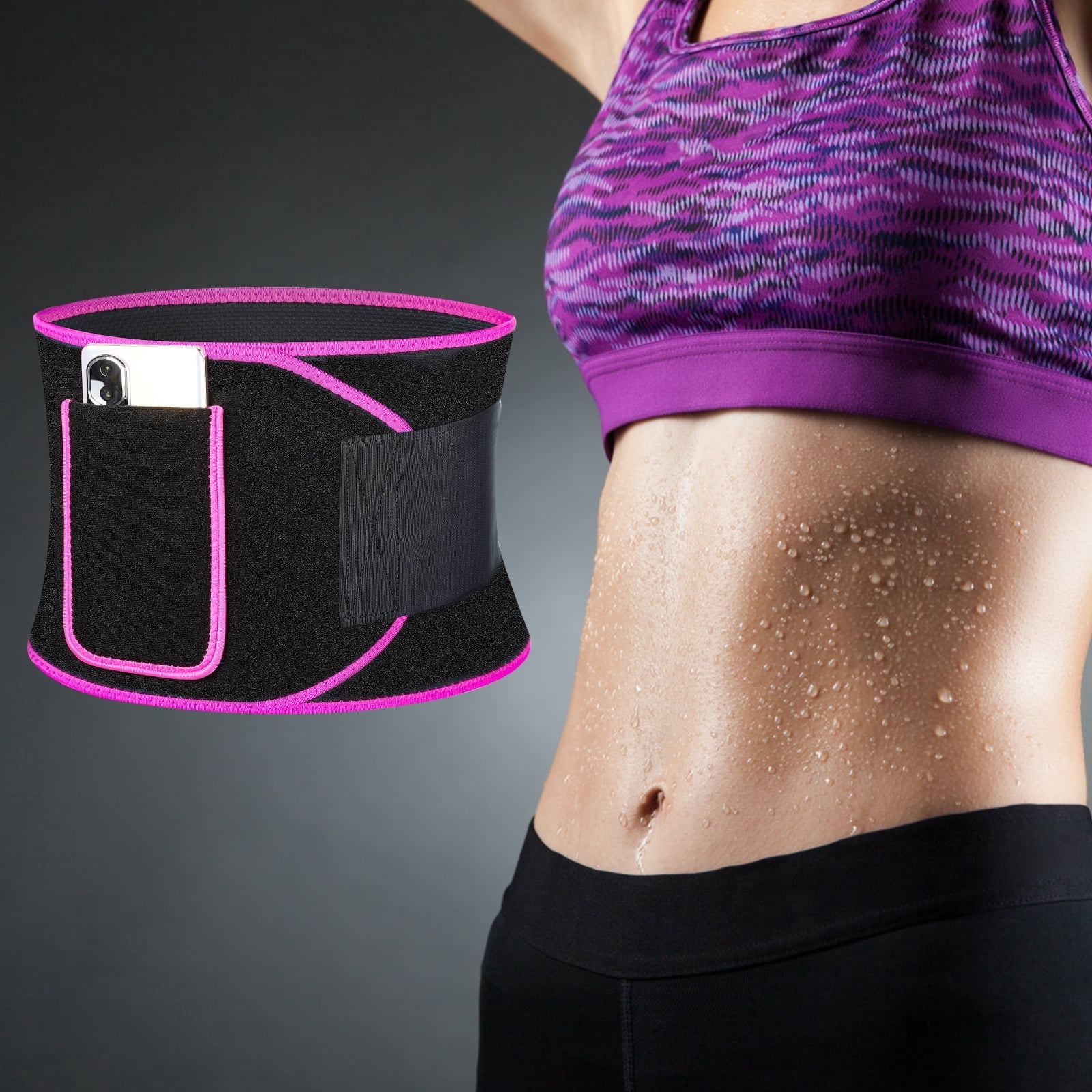 ATERCEL Women's Adjustable Neoprene Waist Trainer with Phone Pocket ...