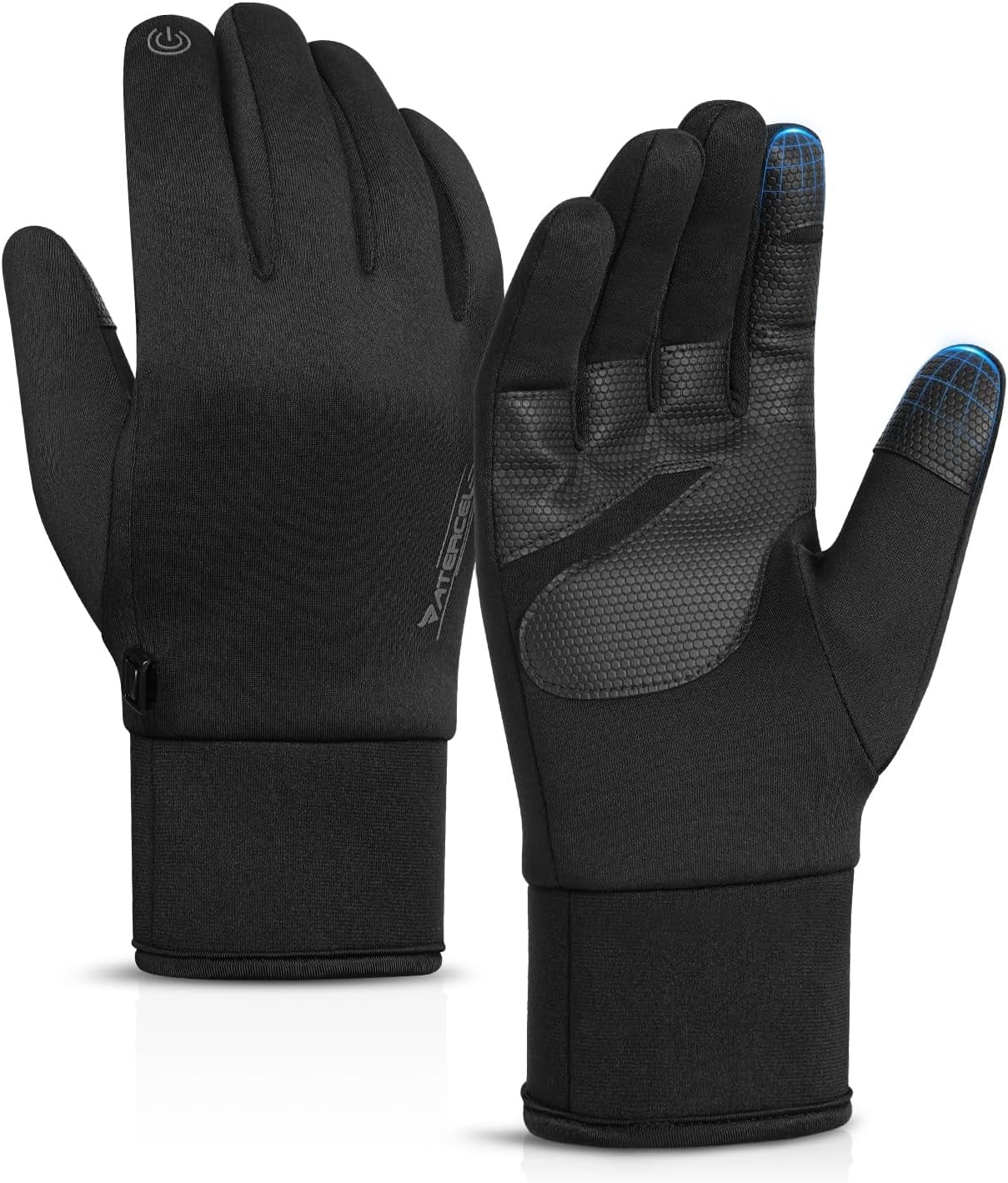 ATERCEL Waterproof Warm Winter Gloves for Men and Women, Ideal for Cycling, Running, Driving ...