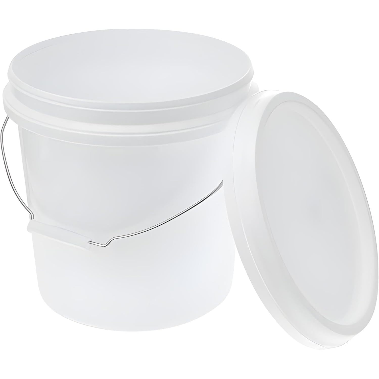 ATERET 2 Gallon White Bucket & Lid - All Purpose Pail with Lids - Food ...