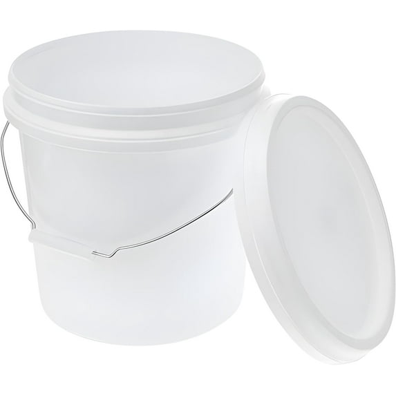 ATERET 2 Gallon White Pail & Lid - All Purpose Pail with Lids - Food ...