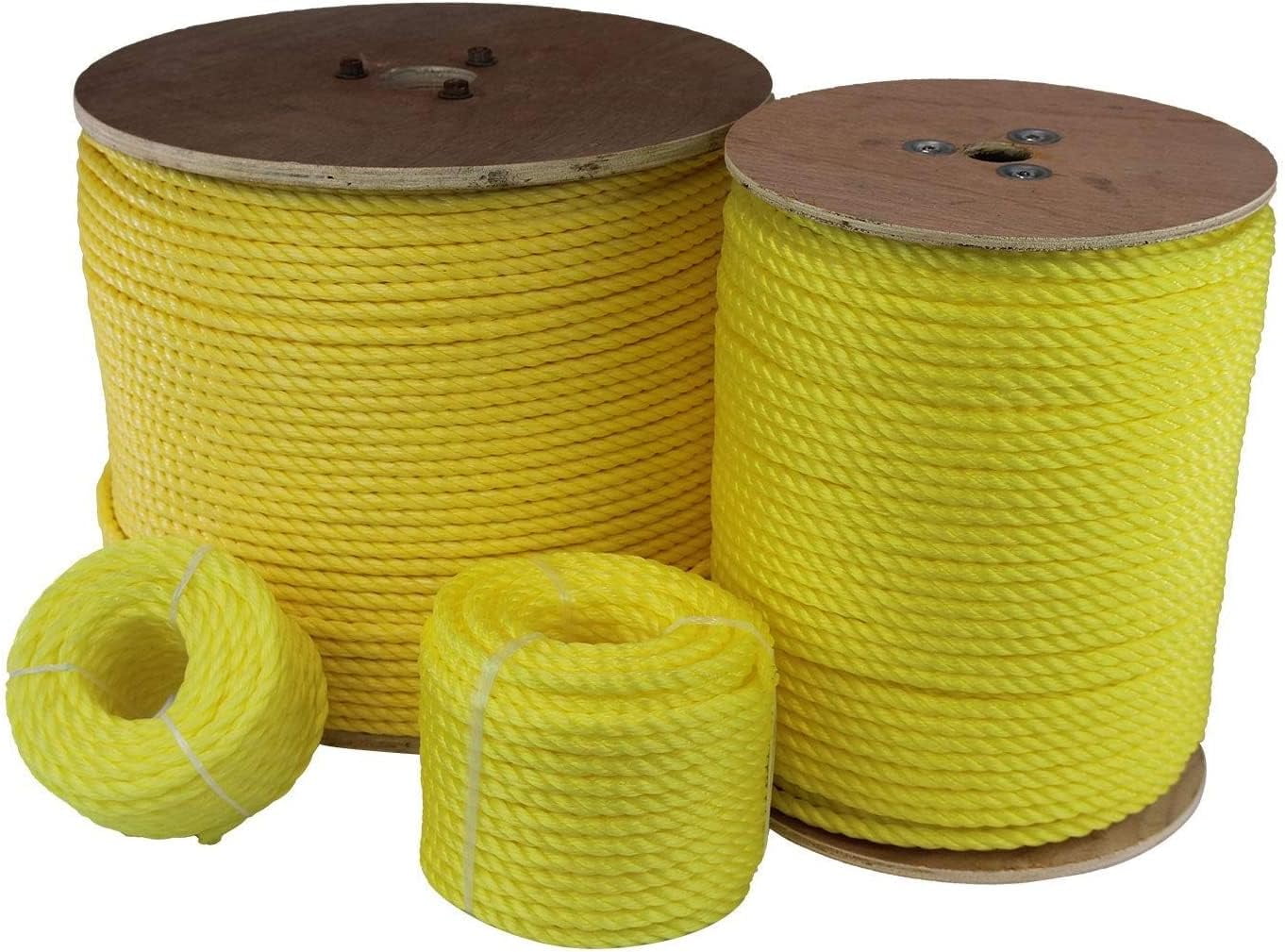 ATERET 3-Strand Polypropylene Rope Yellow (5/16" x 600 feet) - Walmart.com