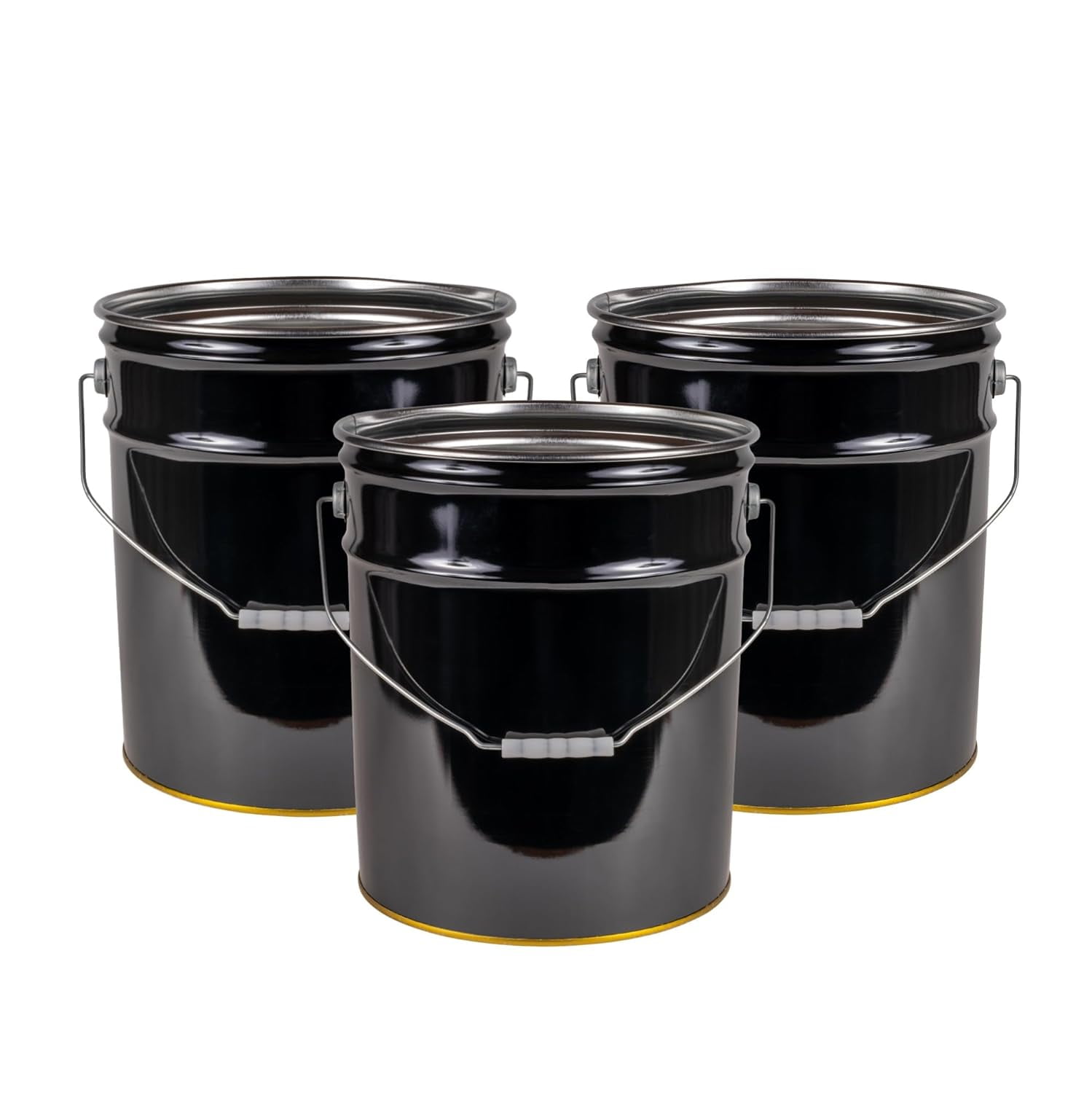 ATERET 5 Gallon Black Metal Bucket, Heavy Duty Durable Steel Open Head ...