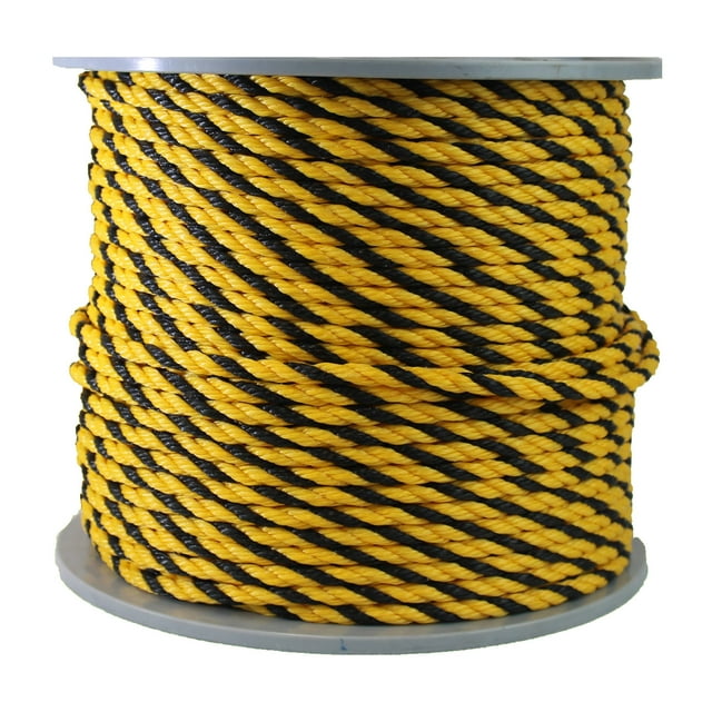 ATERET Twisted 3-Strand Yellow & Black Polypropylene Rope Monofilament ...