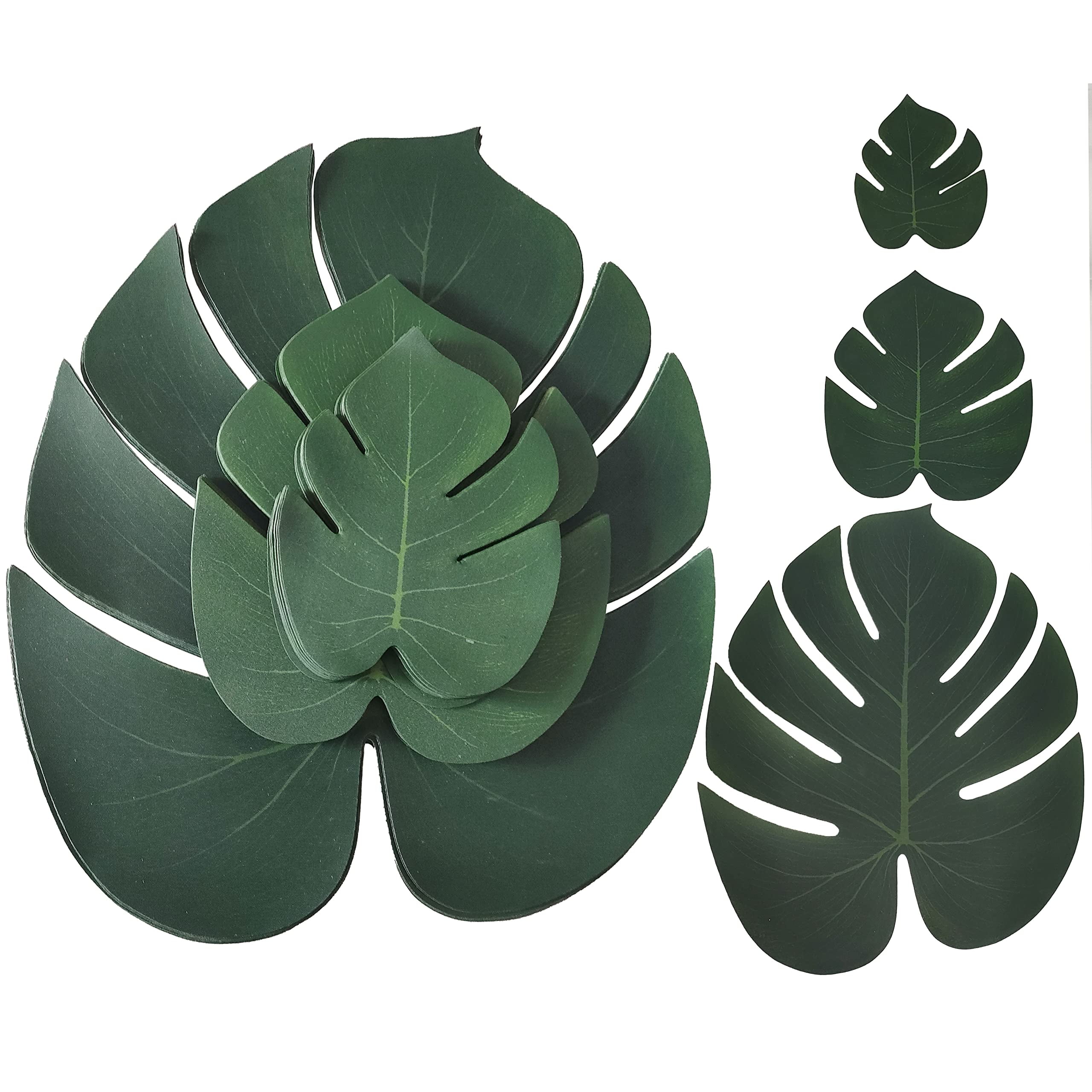 ATFL Artificial Palm Leaves Decor,128 Pcs Jungle Leaves,3 Size Plam ...