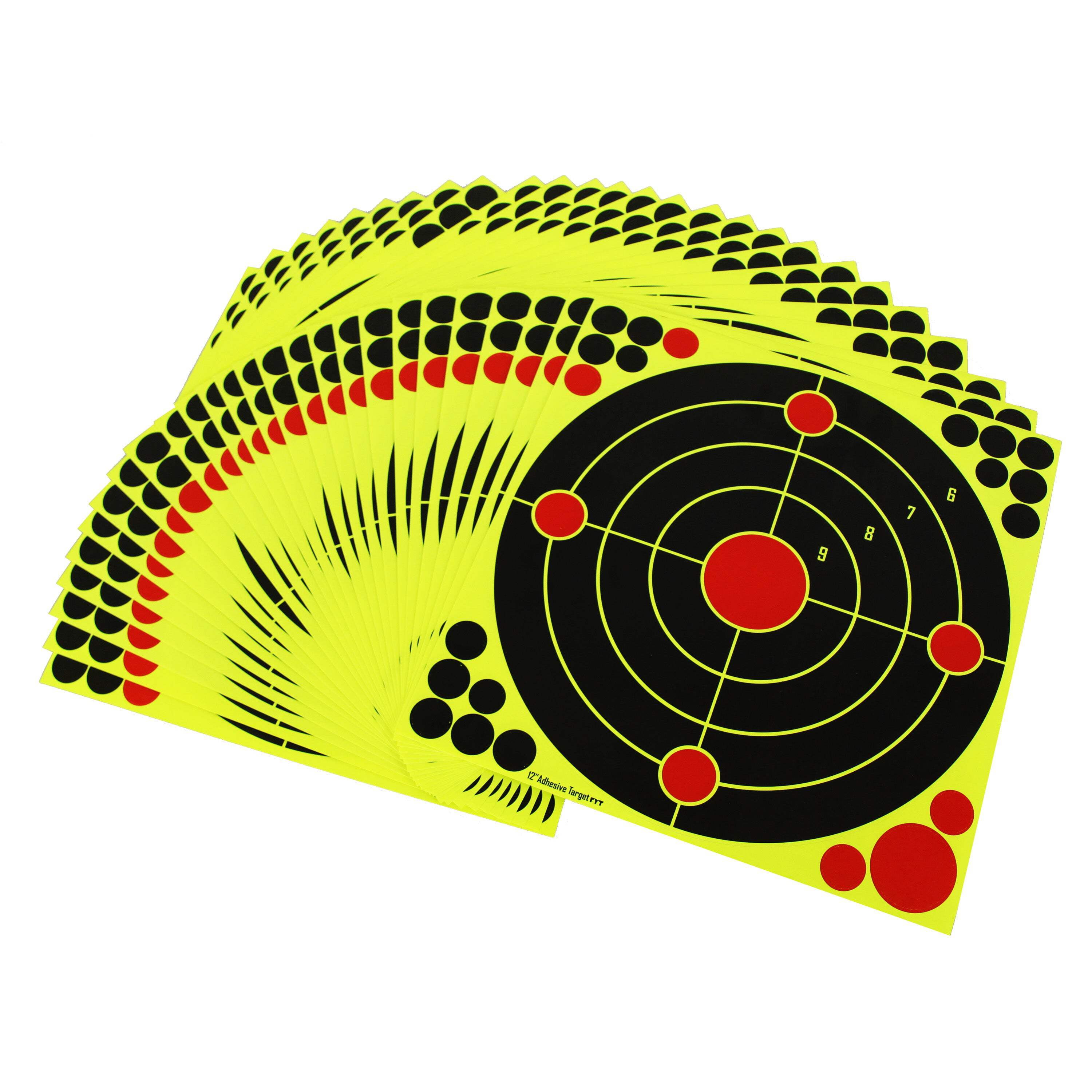 ATFLBOX 25pcs 12 x12 inch Bullseye Reactive Shooting Target, Easily See ...