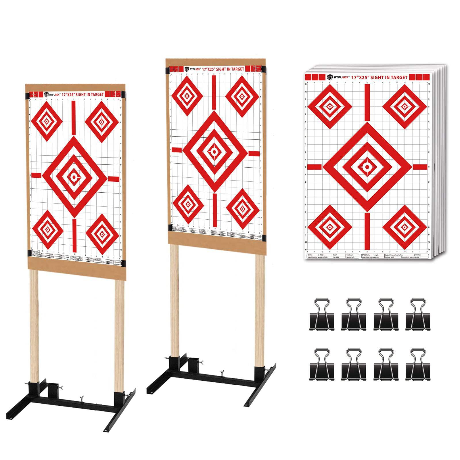 ATFLBOX Shooting Target Stand with 10pcs 17x25 Inch Sight in Paper ...