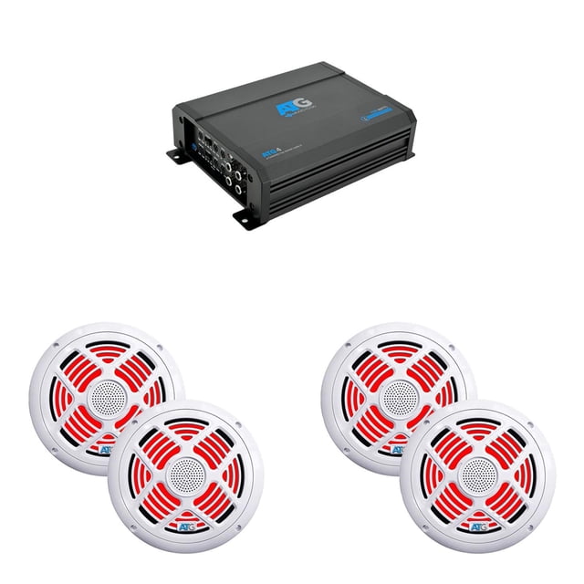 ATG 1000 Watt RMS Full Range Compact Marine 4 Channel Amplifier with (2 ...