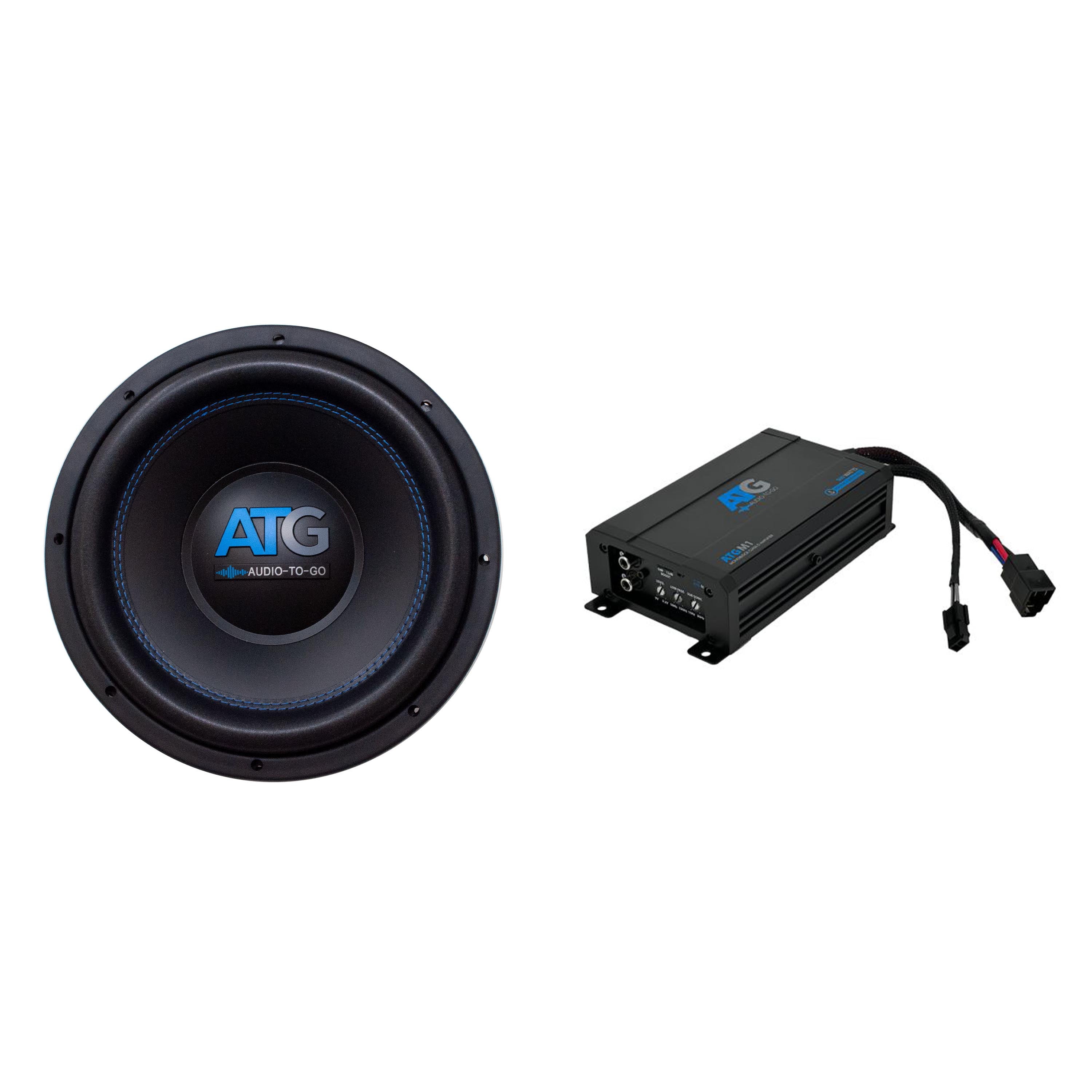 ATG 500 Watt RMS Class D Compact Mono Amplifier with 12" 750 Watt RMS ...