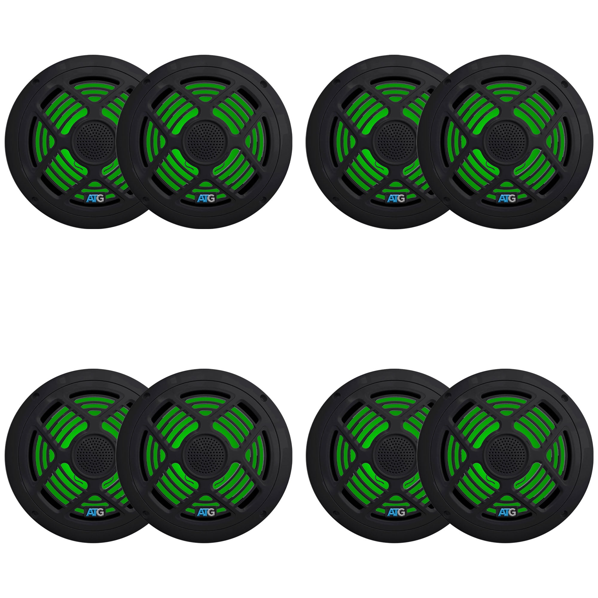 8 Inch Black RGB LED Marine Speakers (4) Pair ATG8MRGB-B - Walmart.com