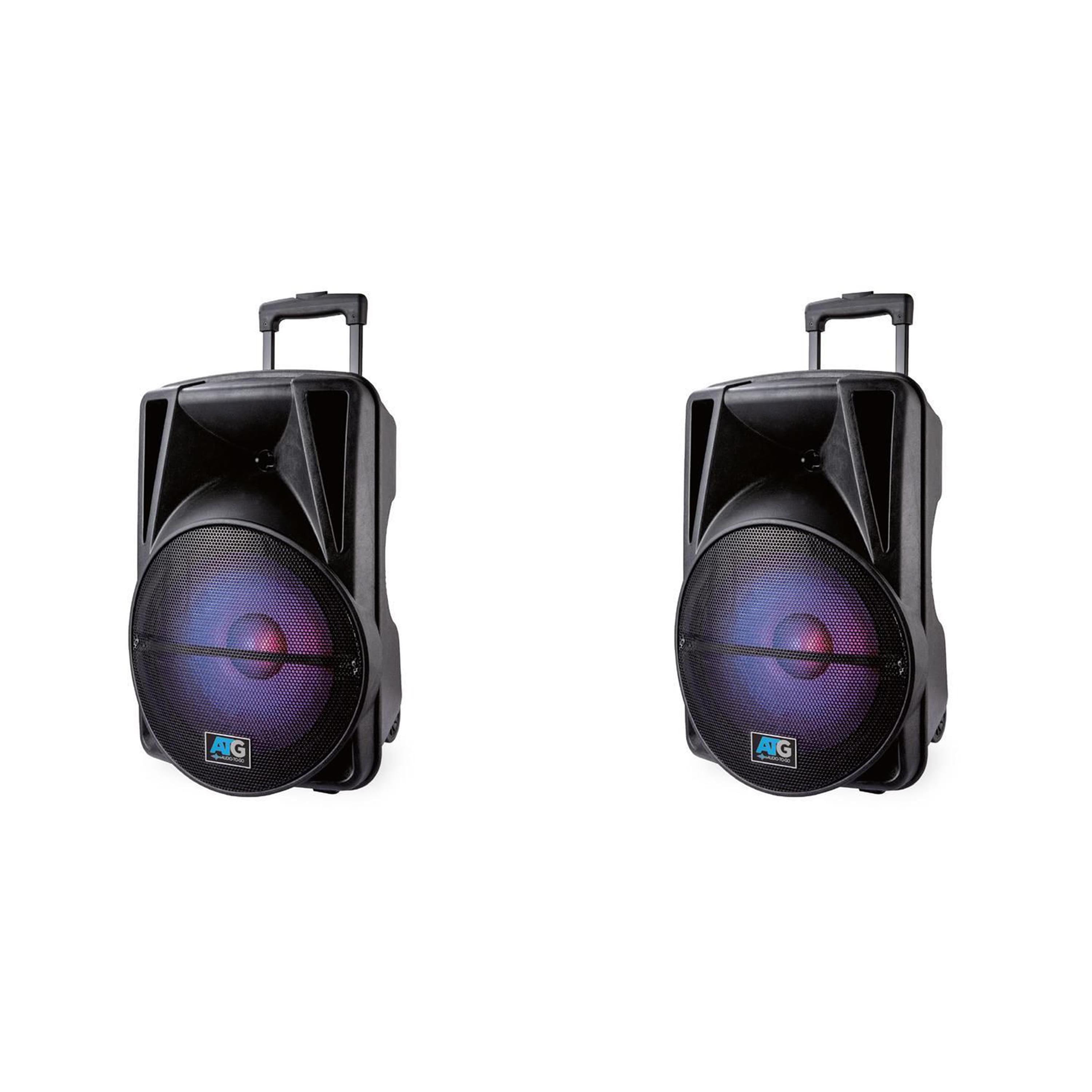 ATG Audio 15" and 12" Portable Bluetooth DJ Speaker Systems with RGB ...
