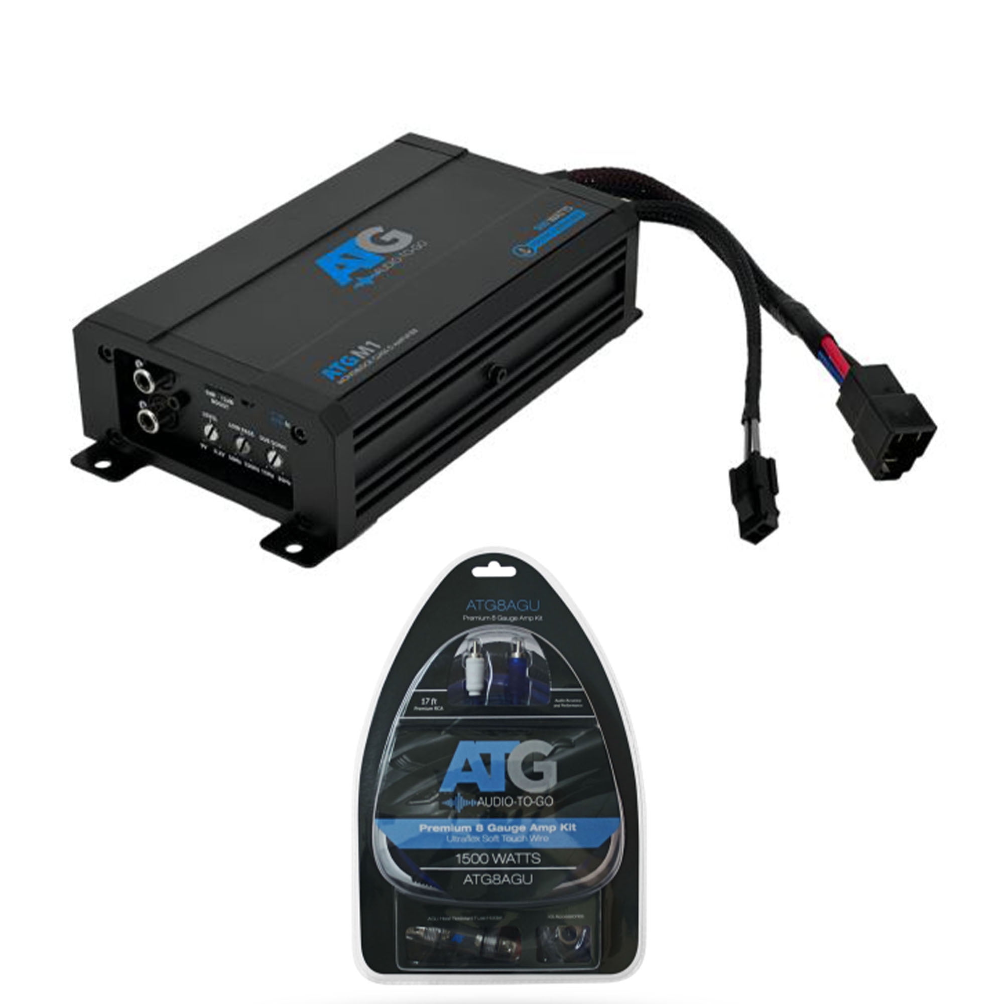 ATG Powersports Monoblock Subwoofer Amplifier 500W at 2-Ohms bundle ...