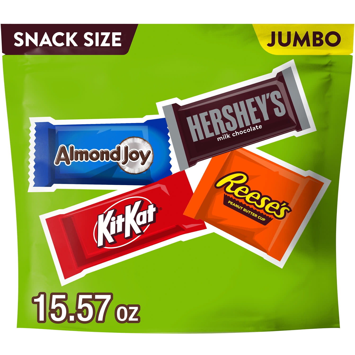 Hershey Assorted Chocolate Flavored Snack Size Candy, Jumbo Pack 15.57 ...