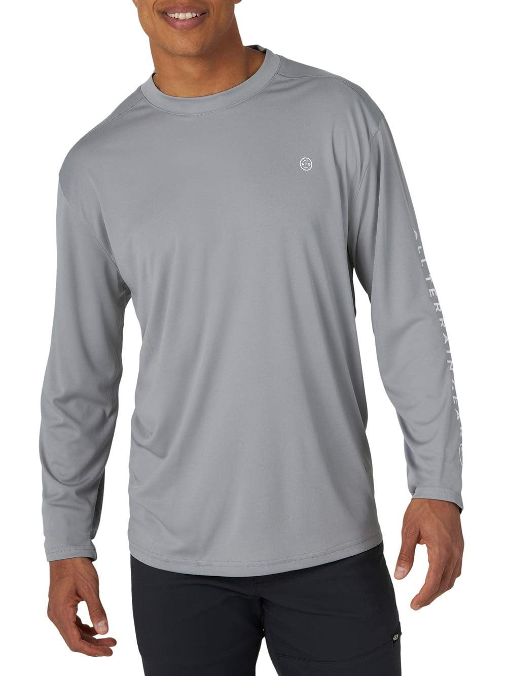 ATG by Wrangler mens Long Sleeve Performance Sun Shirt, Monument, XX ...