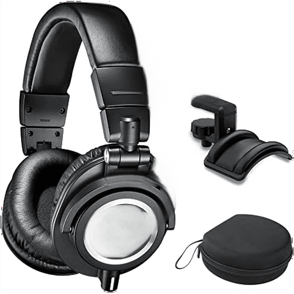 ATH-M50X Professional Closed-Back Studio Monitor Headphones (Pair) Bundle with Deersync H4 4 ...
