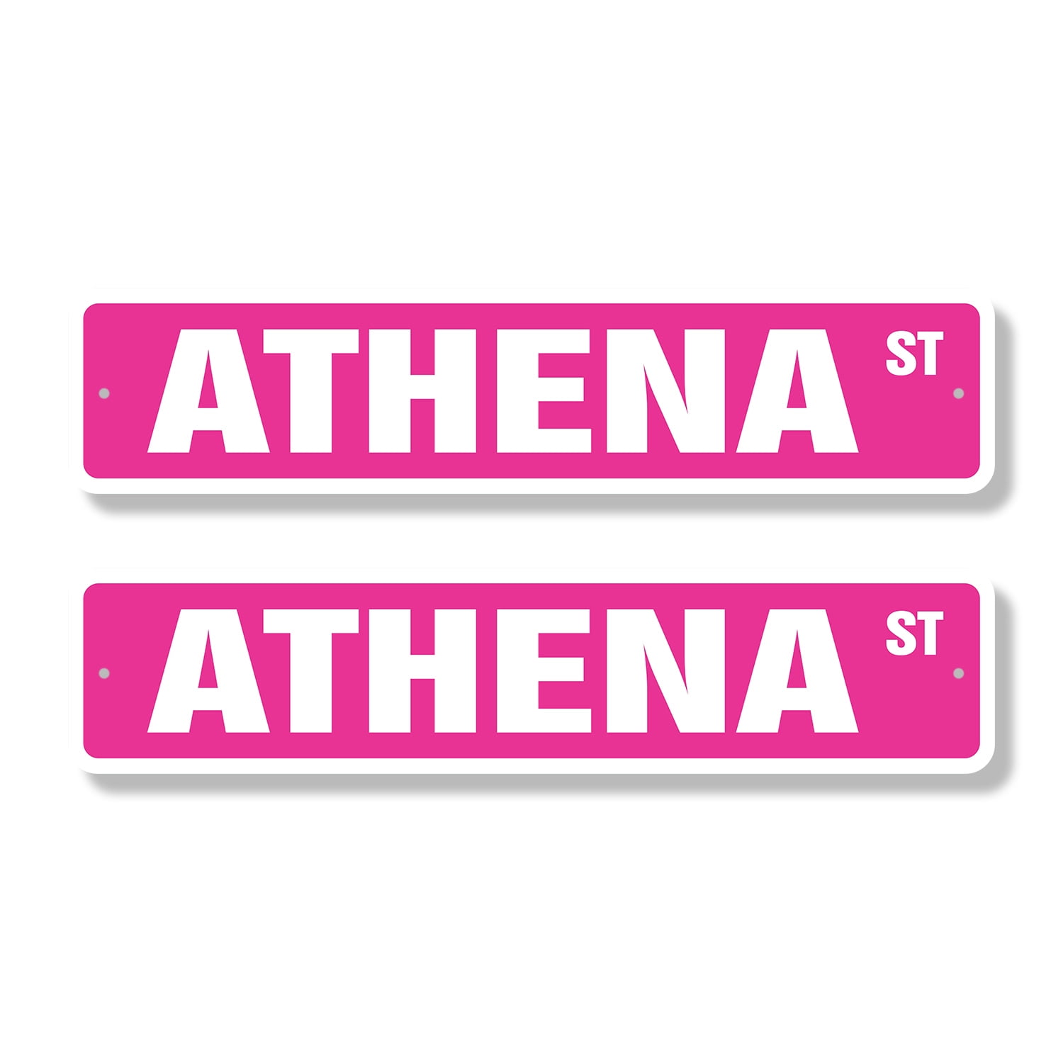 ATHENA Classic Street Sign (2 Pack) Childrens Name Room Sign Road Sign ...
