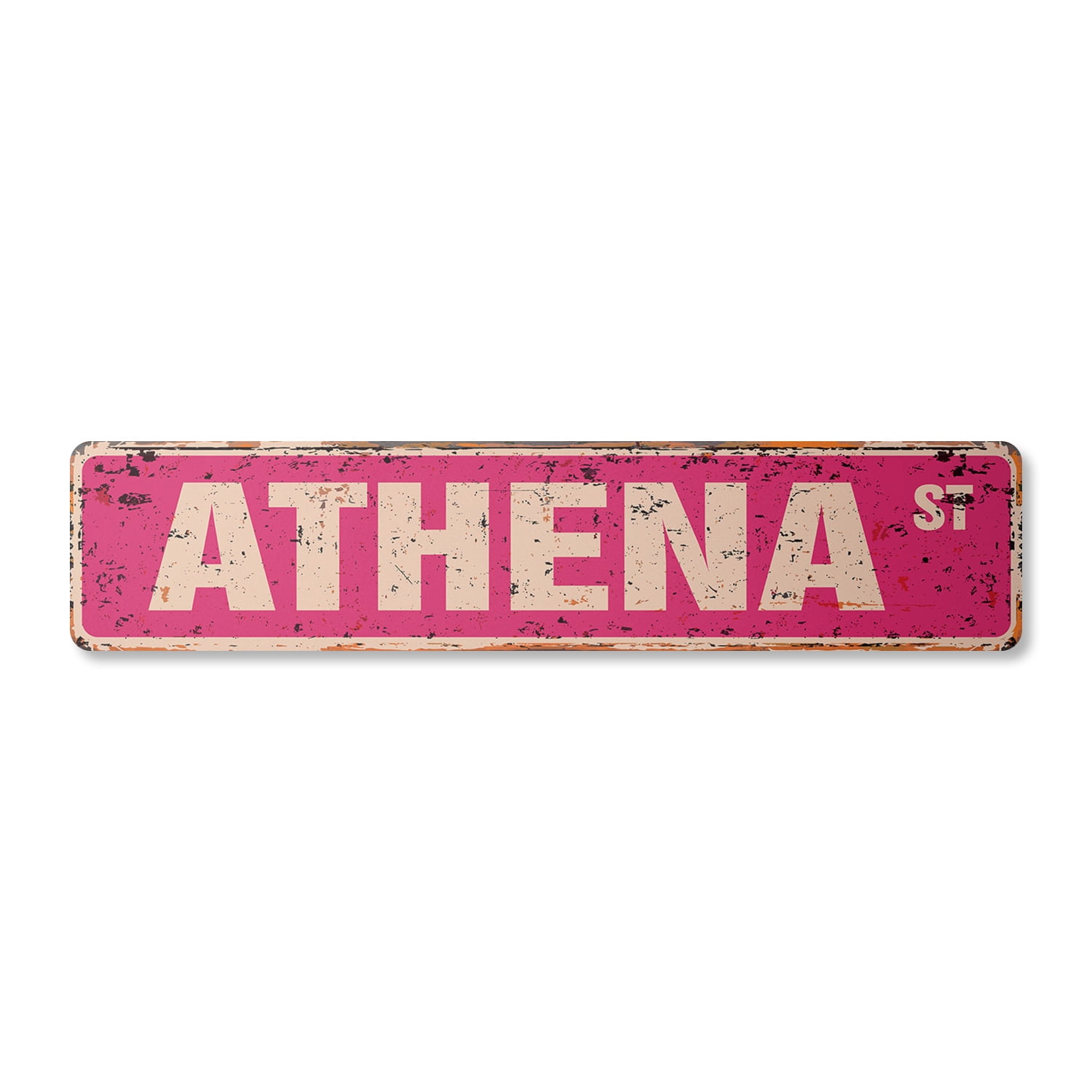 ATHENA Vintage Plastic Street Sign Childrens Name Room Sign | Indoor ...
