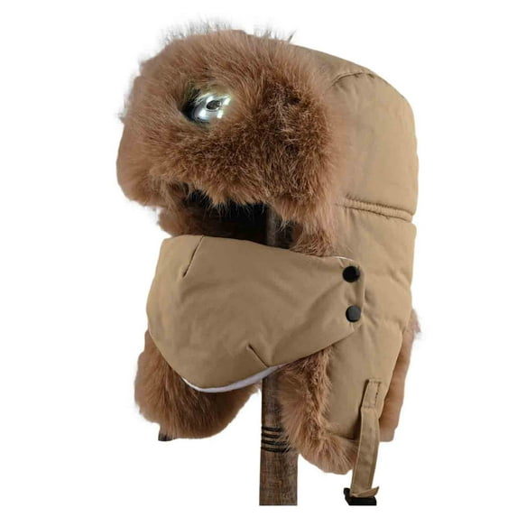 ATHJRT Men's Trooper Trapper Caps Solid Color Fuzzy Mask Outdoor Sports ...