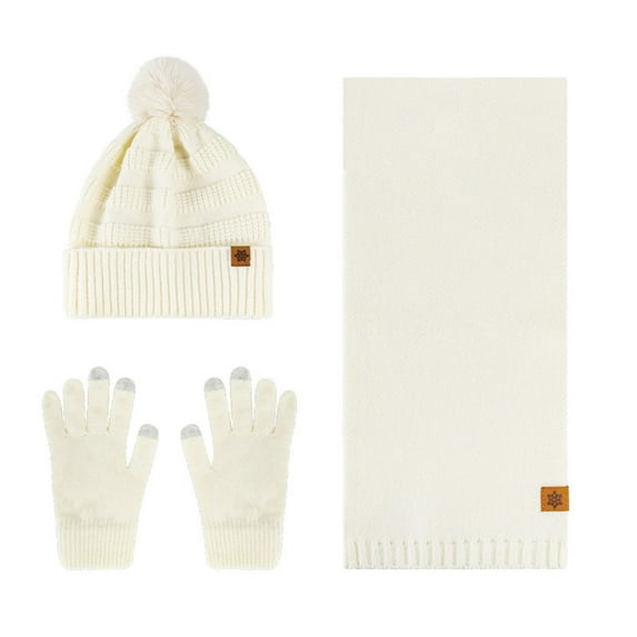 ATHJRT Winter Hat Glove Scarf Set for Men Women 3 Pieces Skullcaps ...