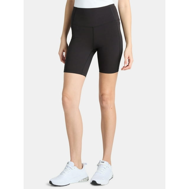 Athletic Works Women's and Women's Plus High Rise Bike Shorts, Size XS ...