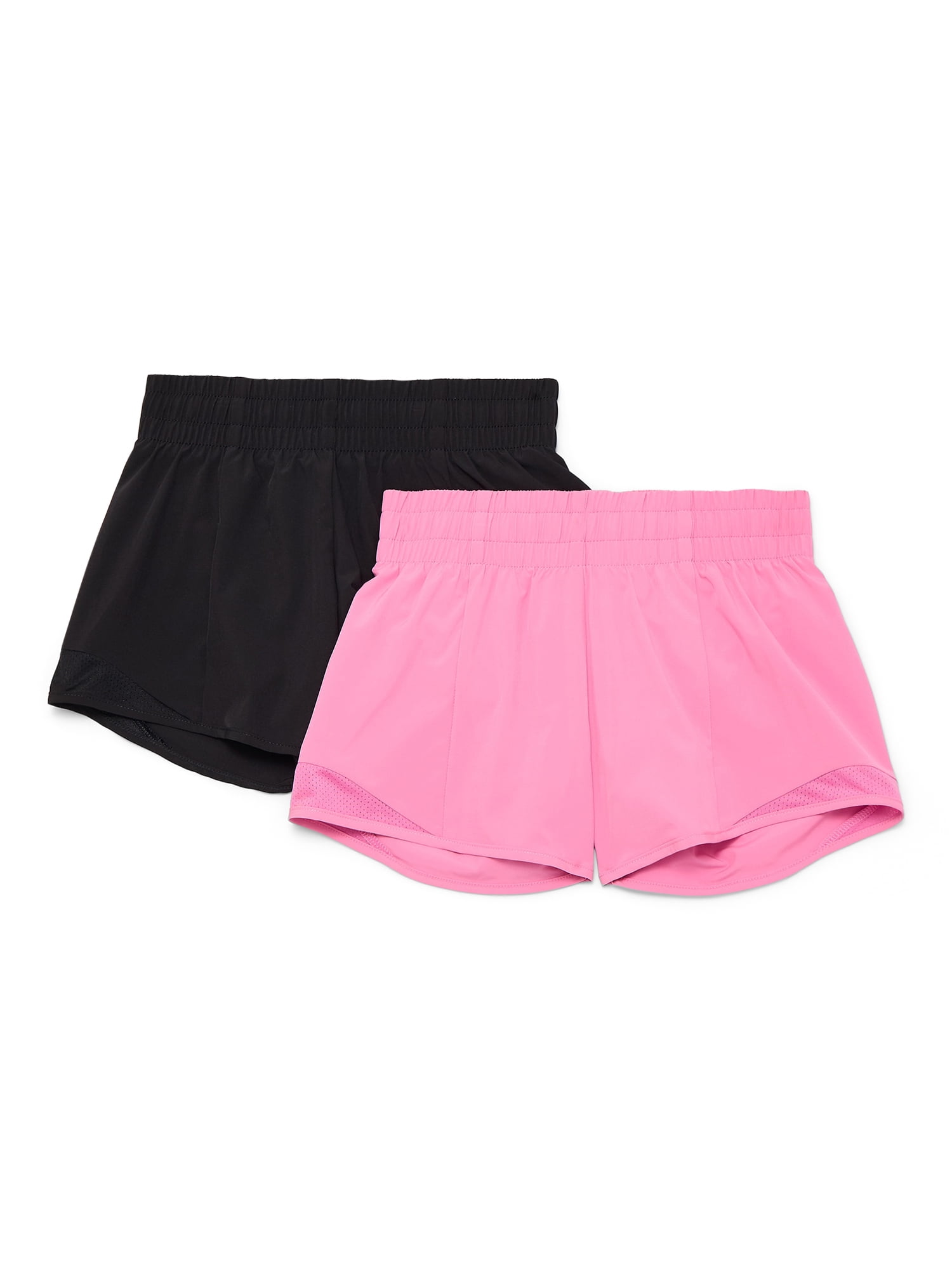 Athletic Works Girls Active Running Shorts, 2-Pack, Sizes 4-18 & Plus ...