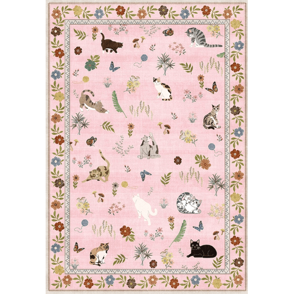 ATHOPE 2x3 Small Area Rugs for Entryway, Non Slip Low Pile Animal Cat ...