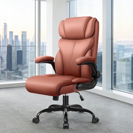 Realspace Cressfield High-Back Leather Executive Office Chair with ...