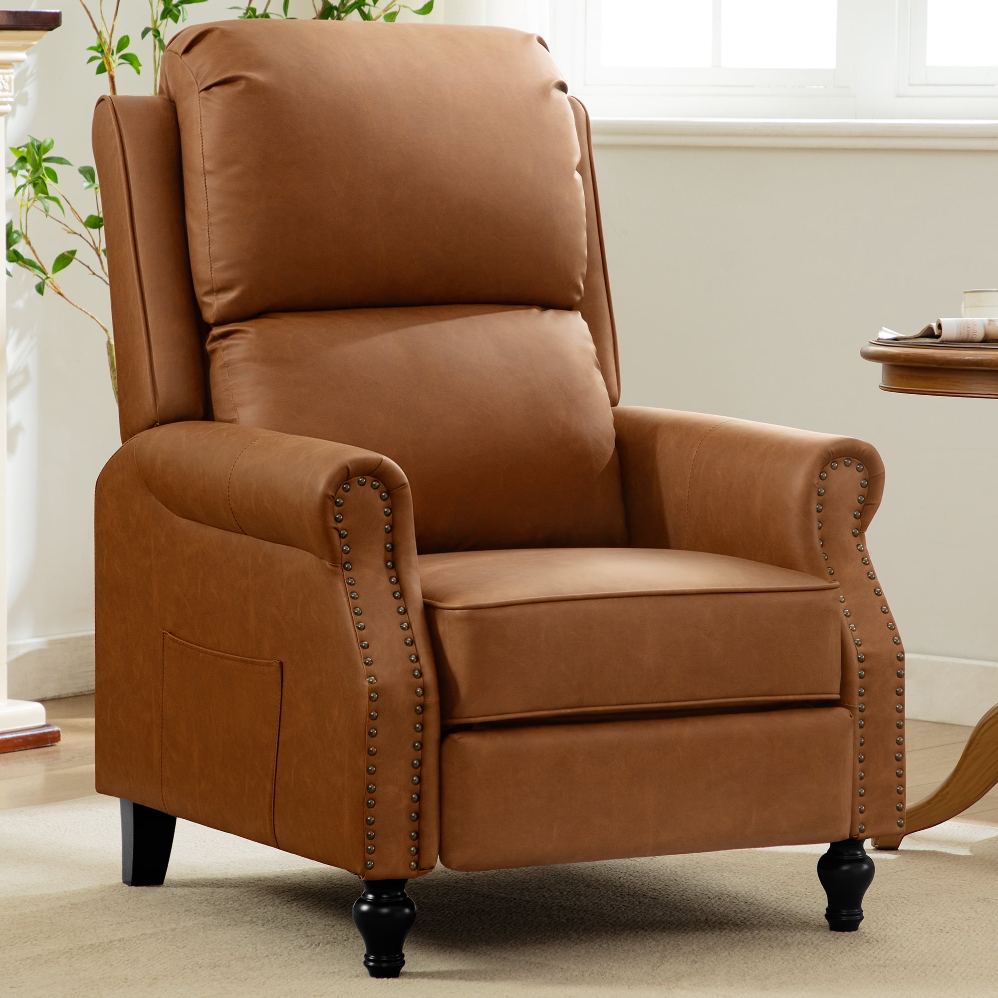 ATHOPE Recliner Chair, Executive Leather Single Sofa Chair for Living ...