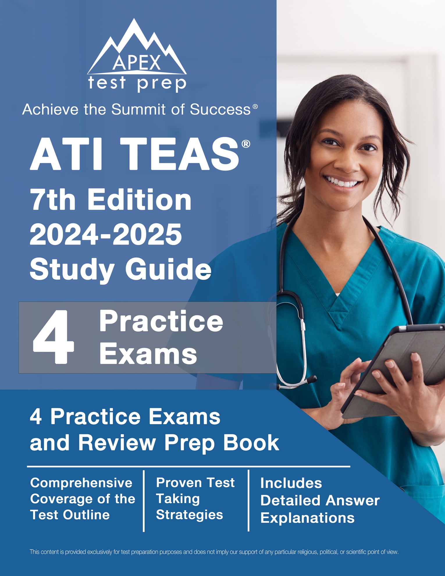 ATI TEAS 7th Edition 2024-2025 Study Guide: 4 Practice Exams and Review ...