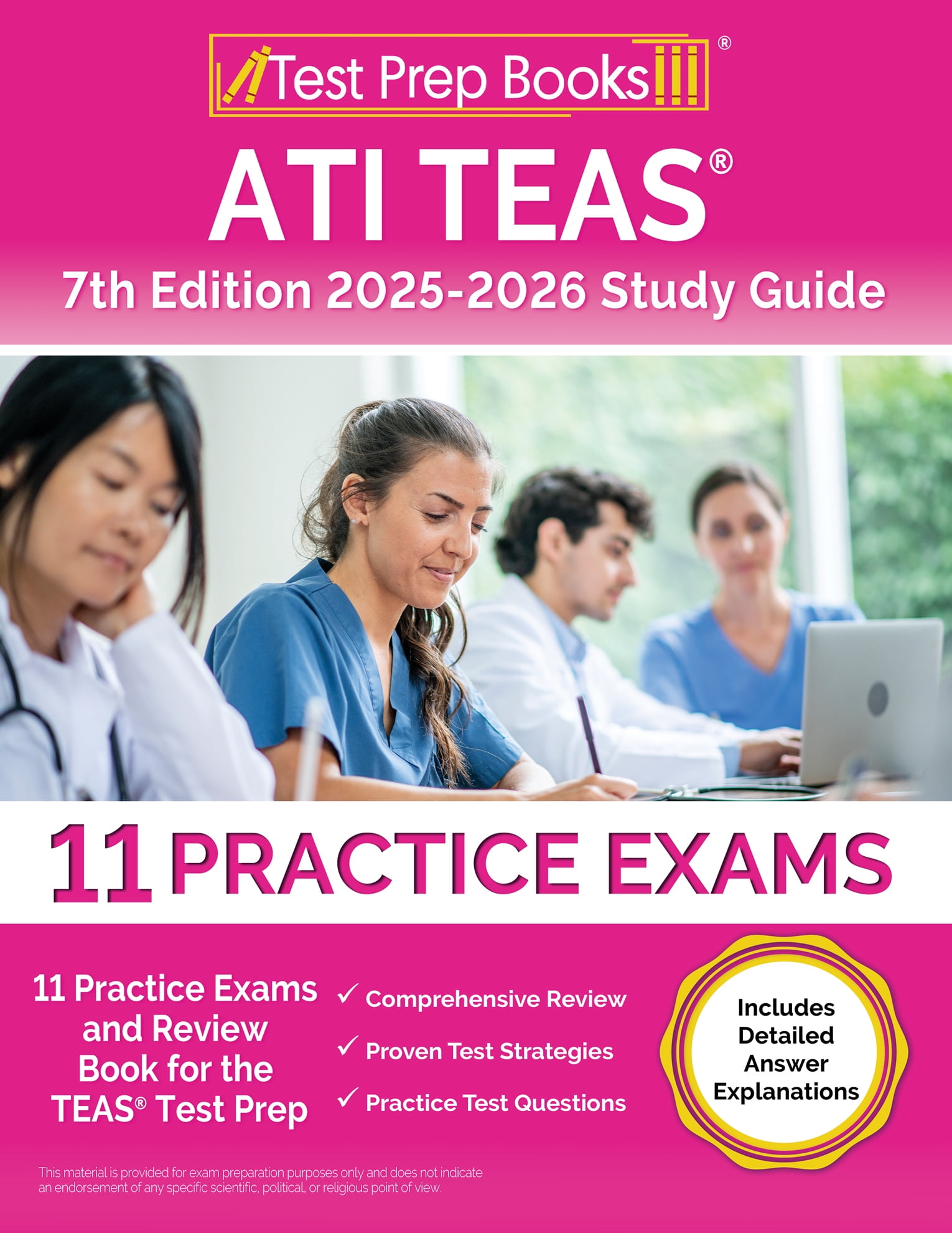 ATI TEAS 7th Edition 2025-2026 Study Guide: 11 Practice Exams and ...