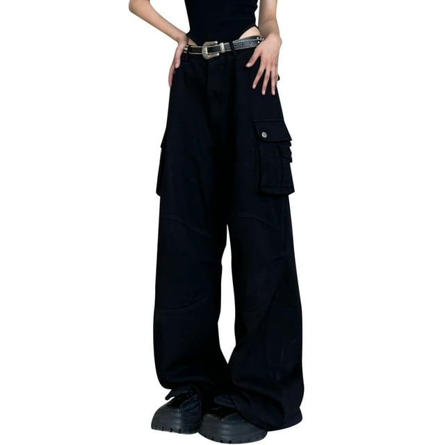Atienubee Cargo Pants Women Wide Leg Pants Woman Palazzo Womens Solid