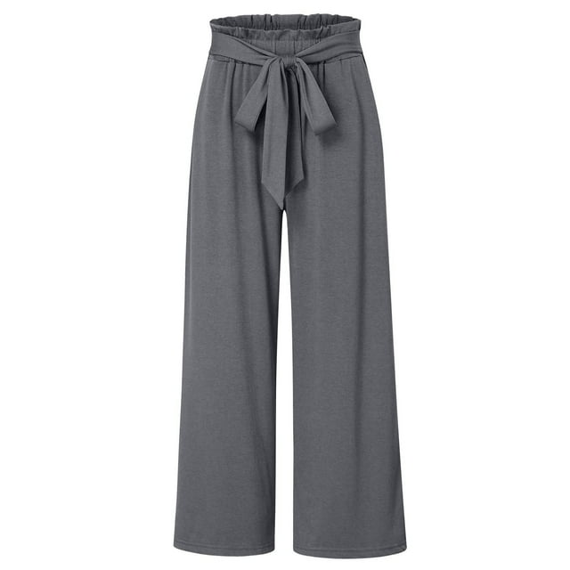 Atienubee Wide Leg Pants Woman Palazzo Pant For Women High Waisted Tied